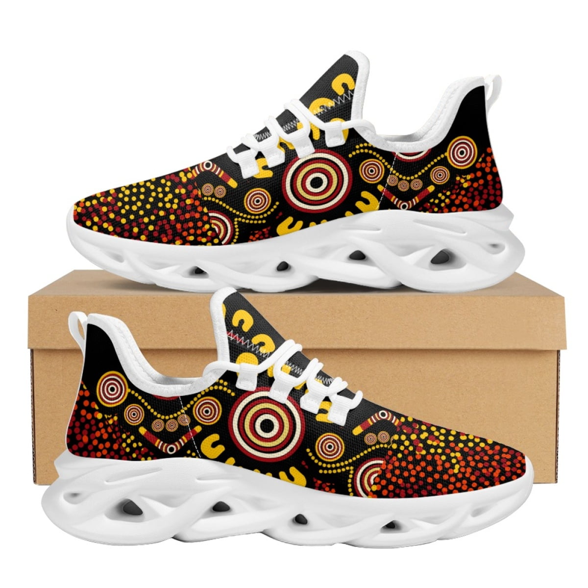 Women's Sneakers Australia Aboriginal Indigenous Art Design Running ...