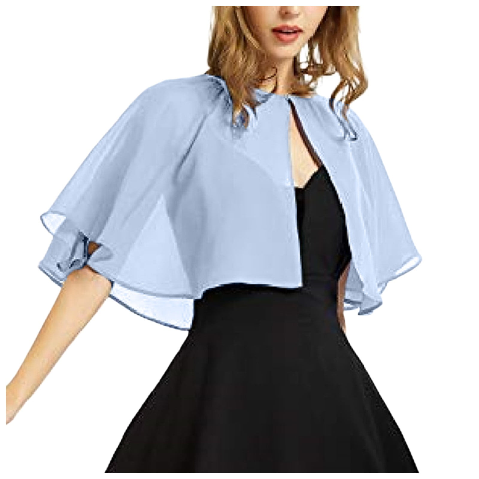 Women's Soft Chiffon Shawl Wraps For Evening Dress Wedding Cape Flapper ...