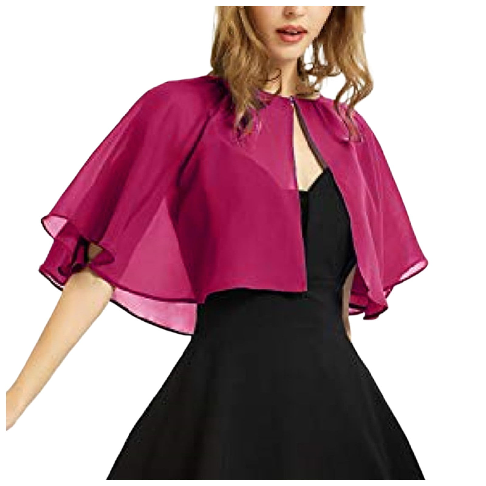 Women's Soft Chiffon Shawl Wraps For Evening Dress Wedding Cape Flapper ...