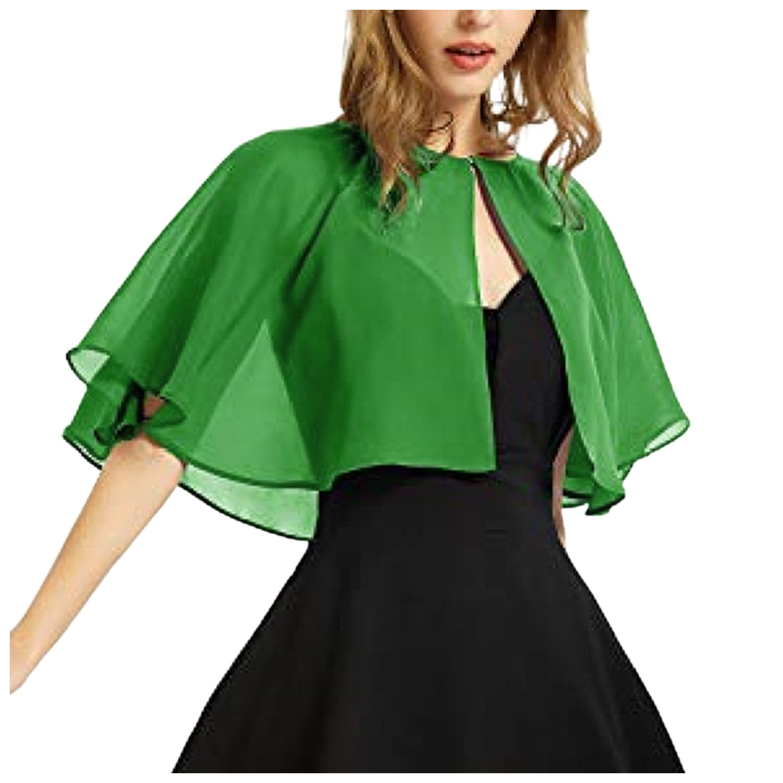 Women's Soft Chiffon Shawl Wraps For Evening Dress Wedding Cape Flapper ...