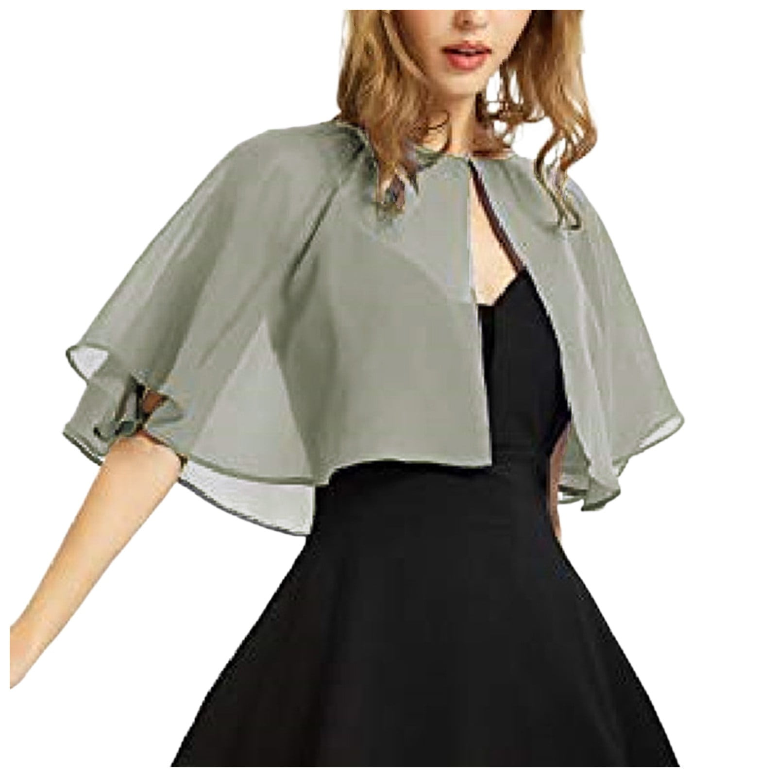 Women's Soft Chiffon Shawl Wraps For Evening Dress Wedding Cape Flapper Cover Up Womens Shawls ...