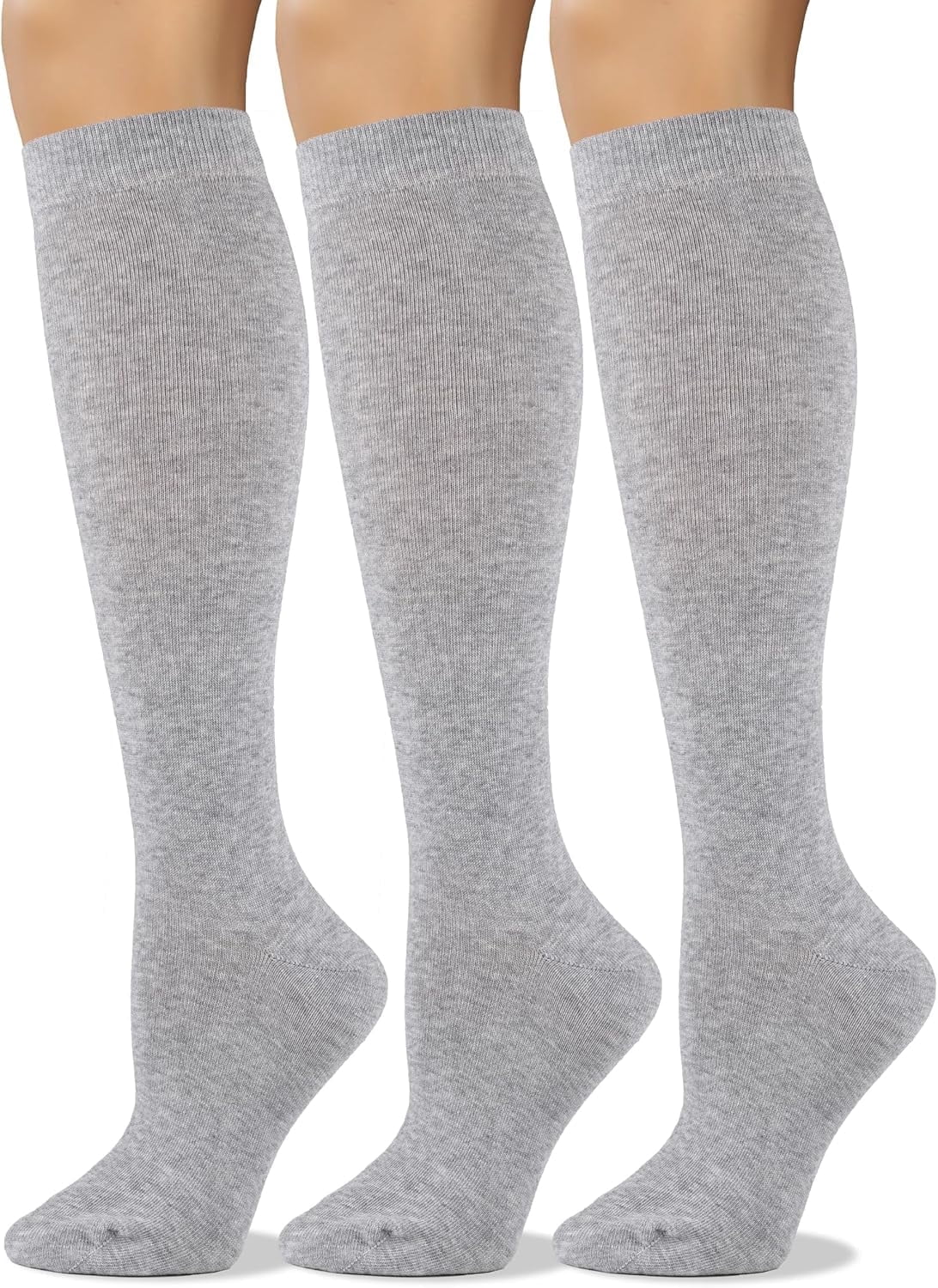 Women's Soft Combed Cotton Knee High Long Calf Dress Socks long socks ...