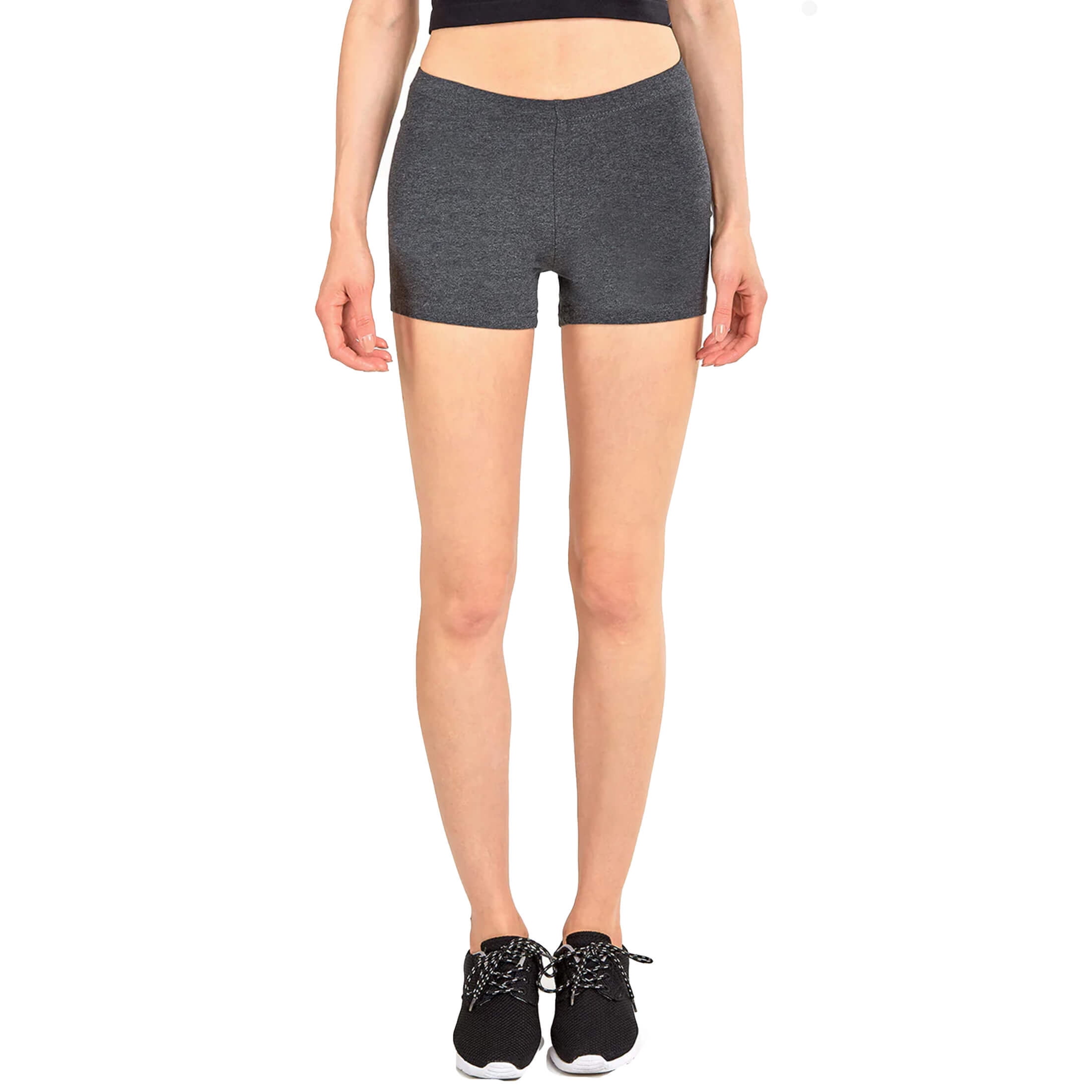 Women's Soft Cotton 12 Inch Outseam Shorts, Charcoal Grey-L, 1 Pack ...