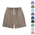 Women's Soft Cotton Blend Washed Floral Shorts, Unisex Flower Print ...