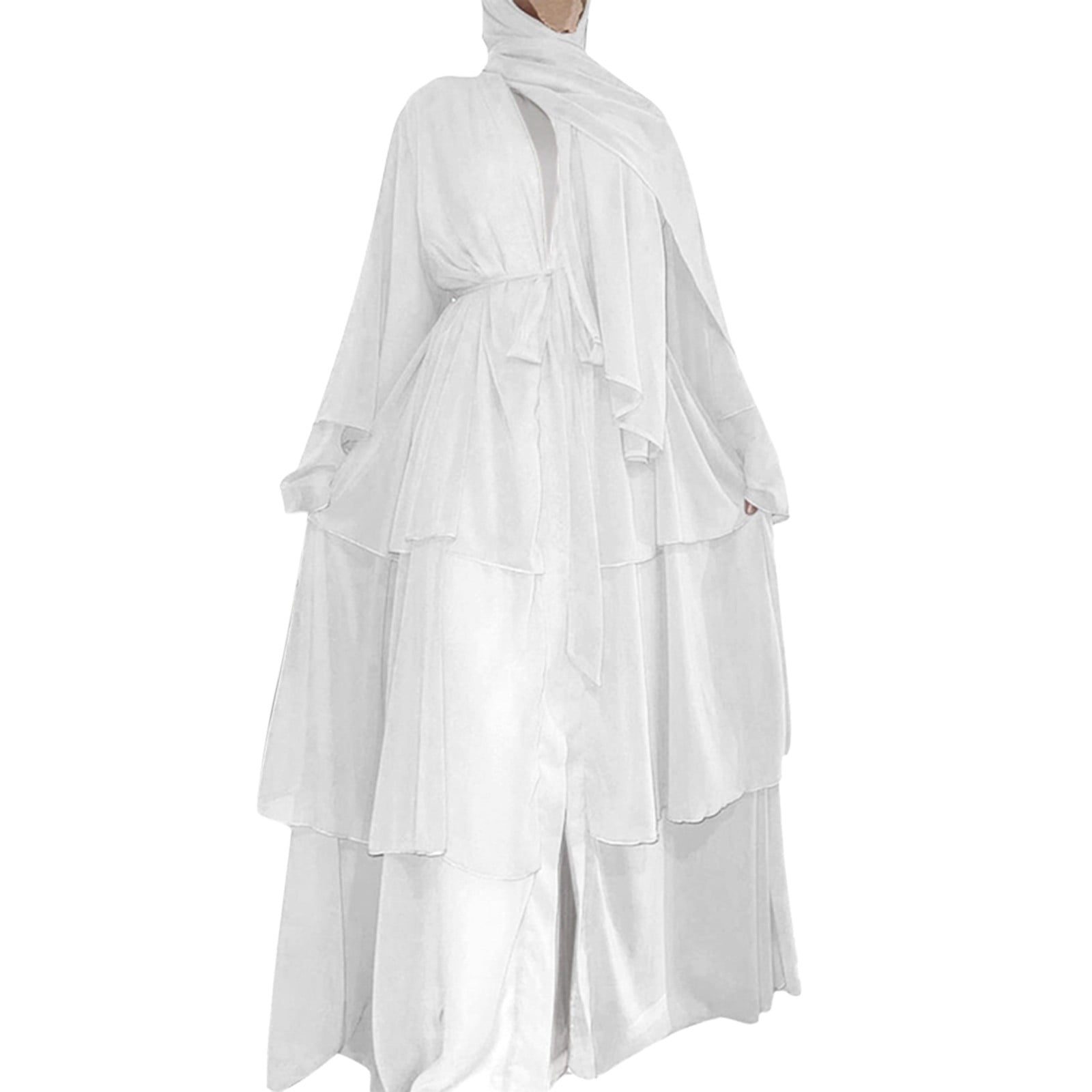 Women's Soft And Elegant Chiffon Solid Layered Cardigan Loose Long ...