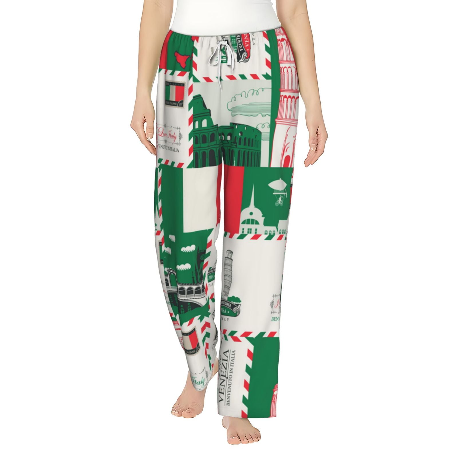 Women's Soft Pajama Pants Comfy Long Sleep Lounge Pockets, Italian Flag ...