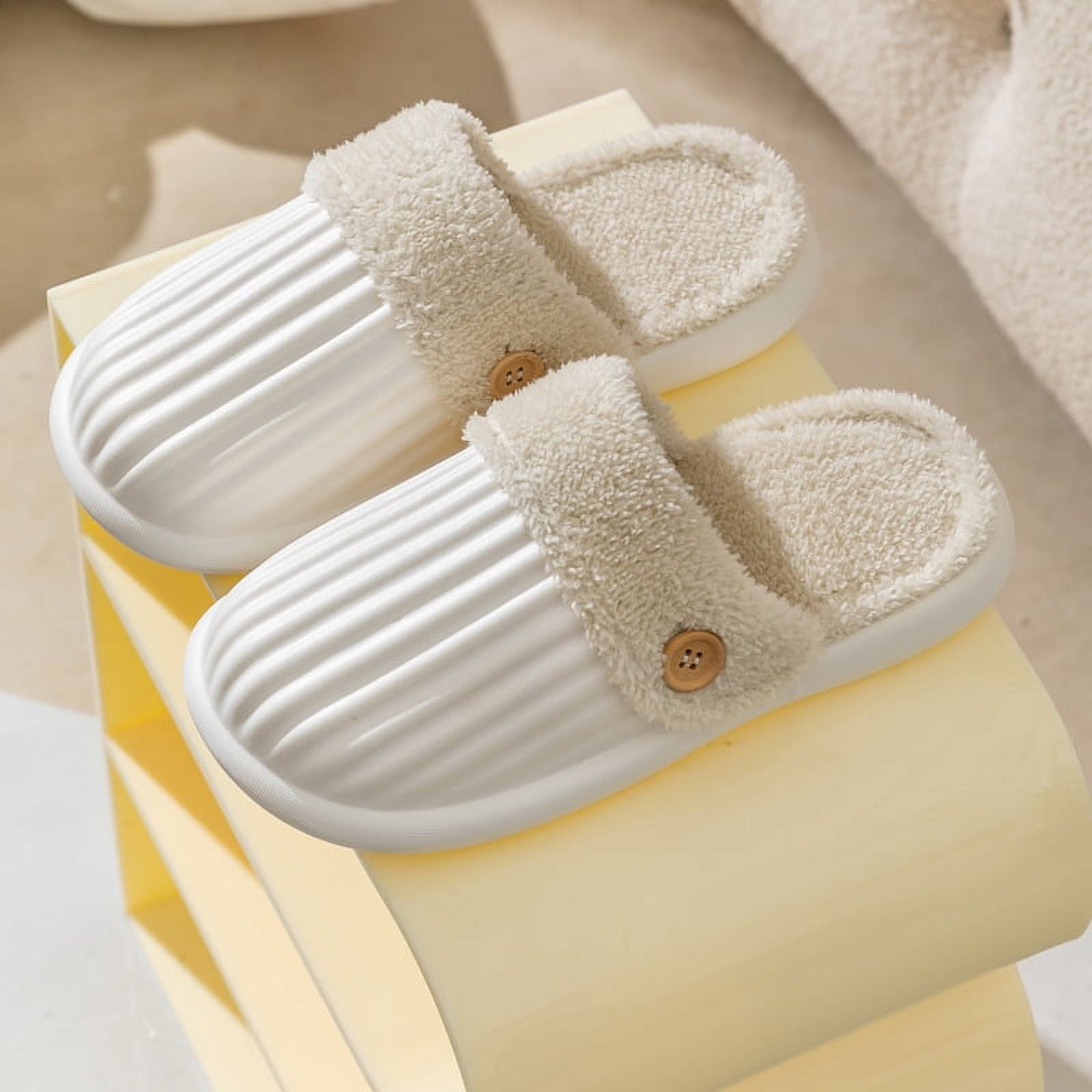 Women's Soft Plush Detachable Slipper with Indoor/Outdoor Sole ...
