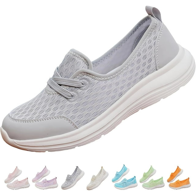 Women's Soft Sole Mesh Comfort Orthopedic Shoes - 2024 New Slip-on Walking Shoes With Arch ...