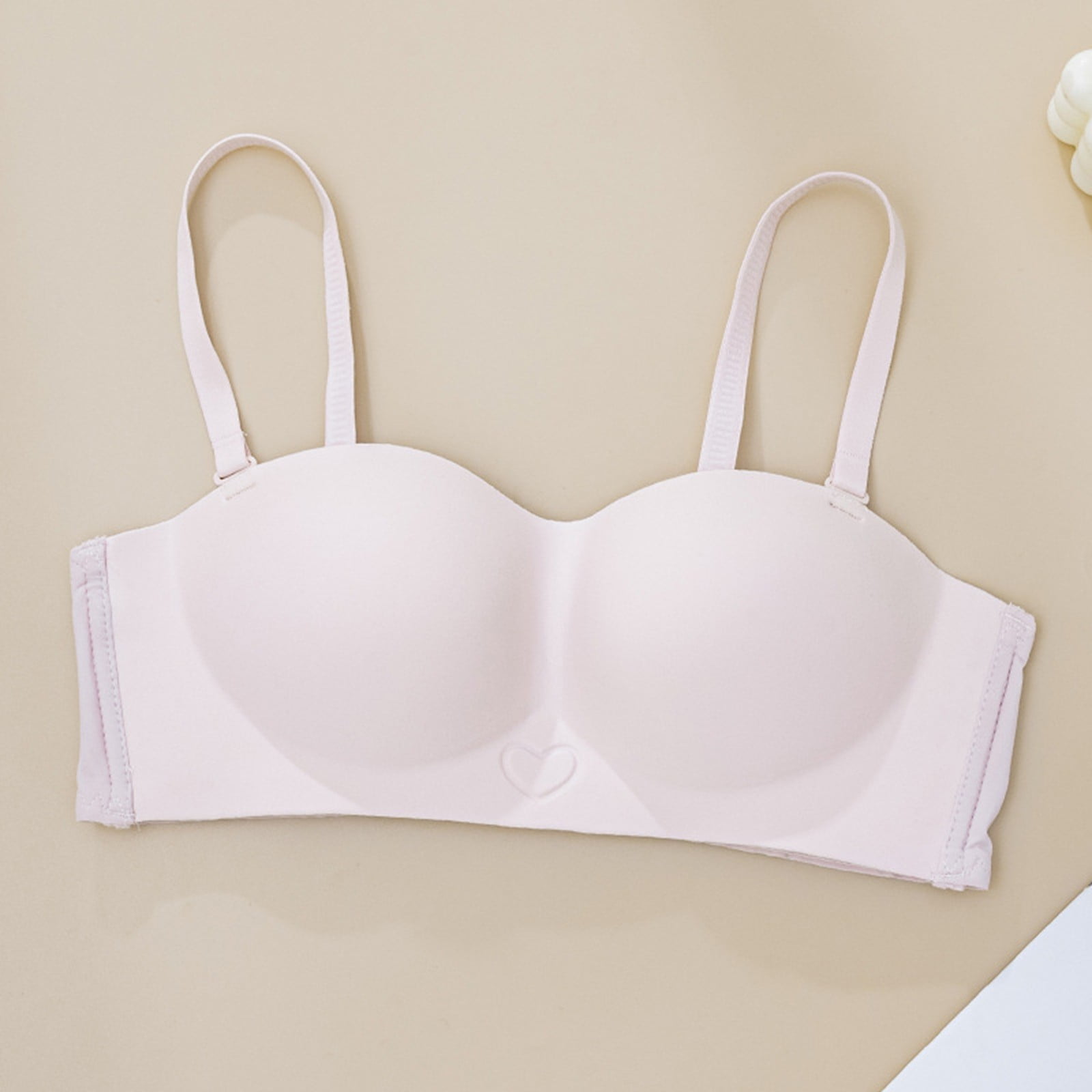 Women's Soft Wireless Half Cup Bra Strapless Design For Everyday ...