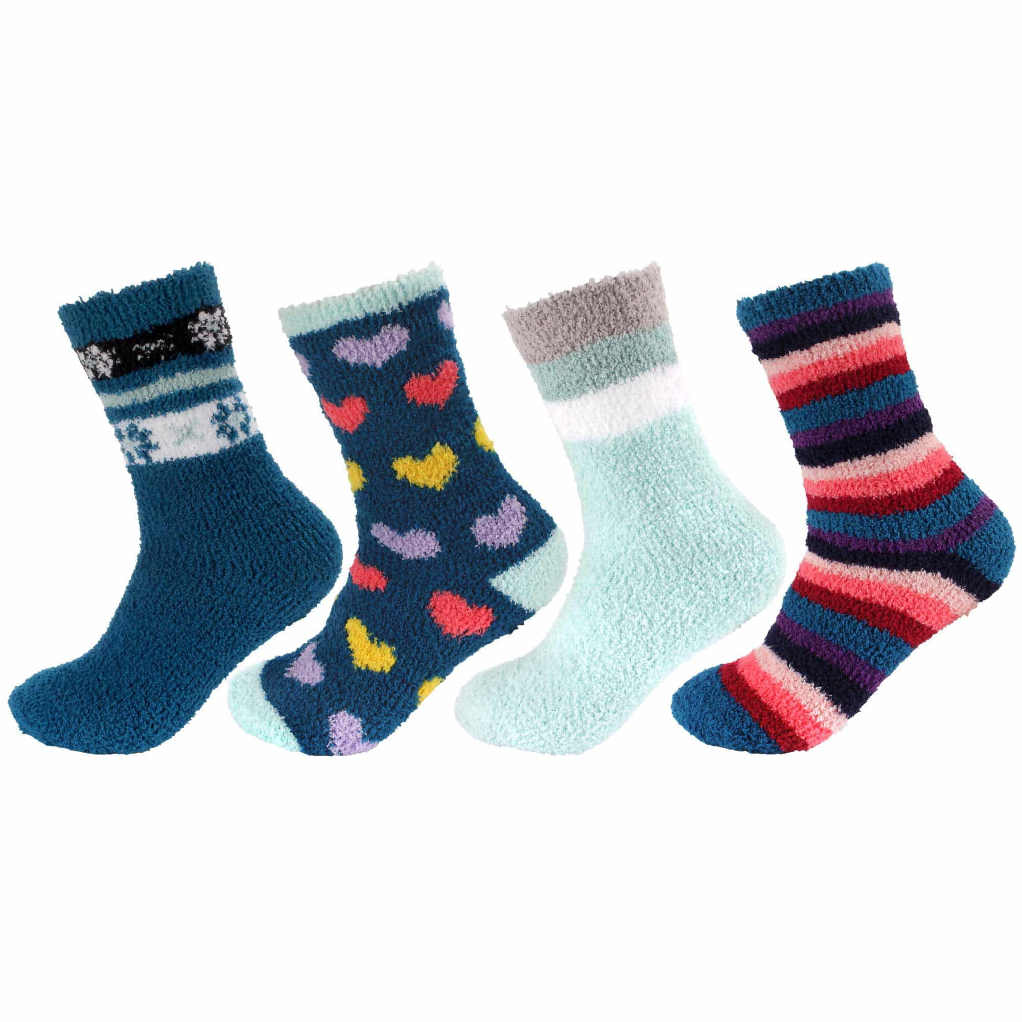 Women's Soft and Cozy Extra Large Fuzzy Assorted Crew Socks, 3 Pairs ...