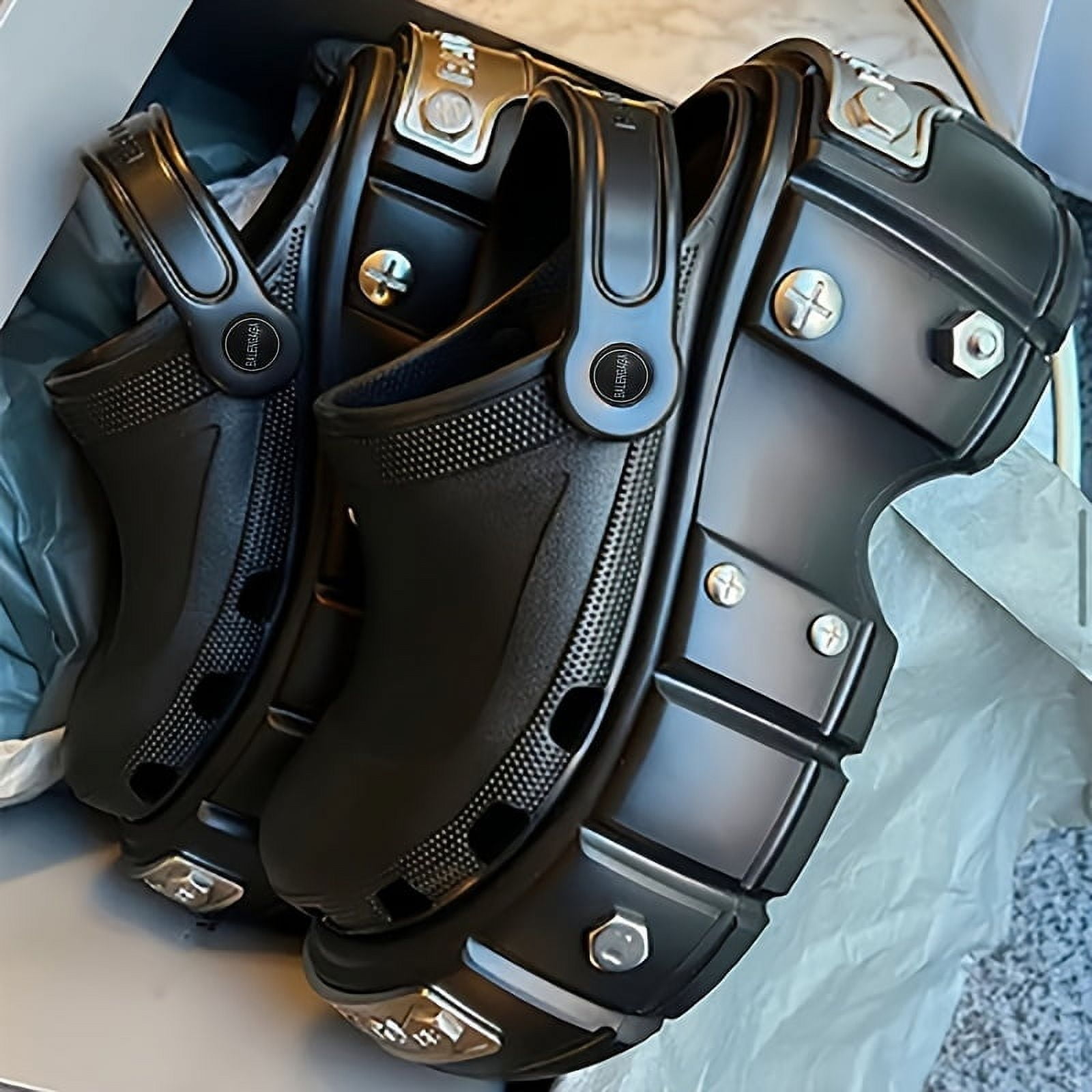 Women's Solid Color EVA Clogs, Platform Soft Sole Metallic Studded ...