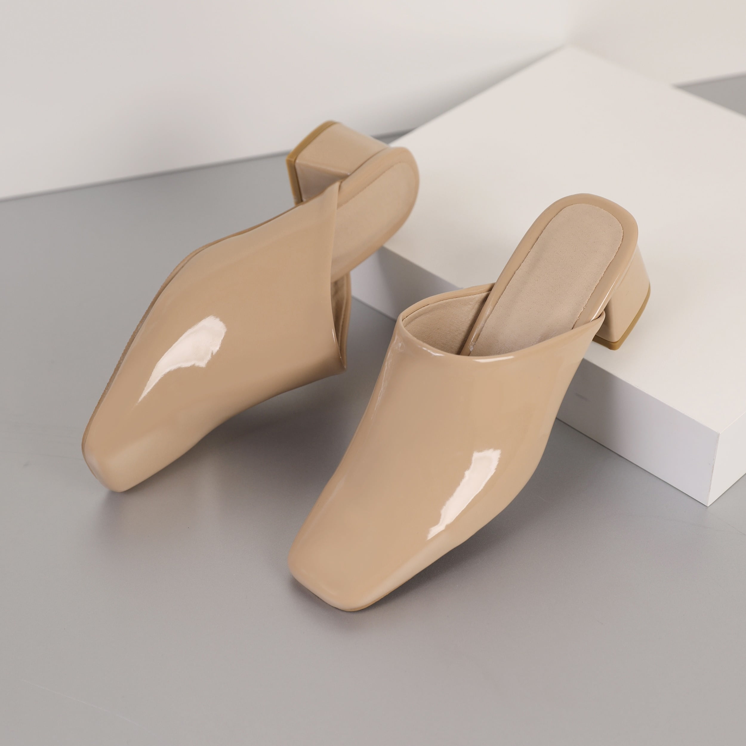 Women's Solid Color Elegant Sandals, Slip On Summer Dress Chunky Heels ...