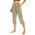 Women's Solid Color High Waisted Elastic Waistband Side Split Hem ...