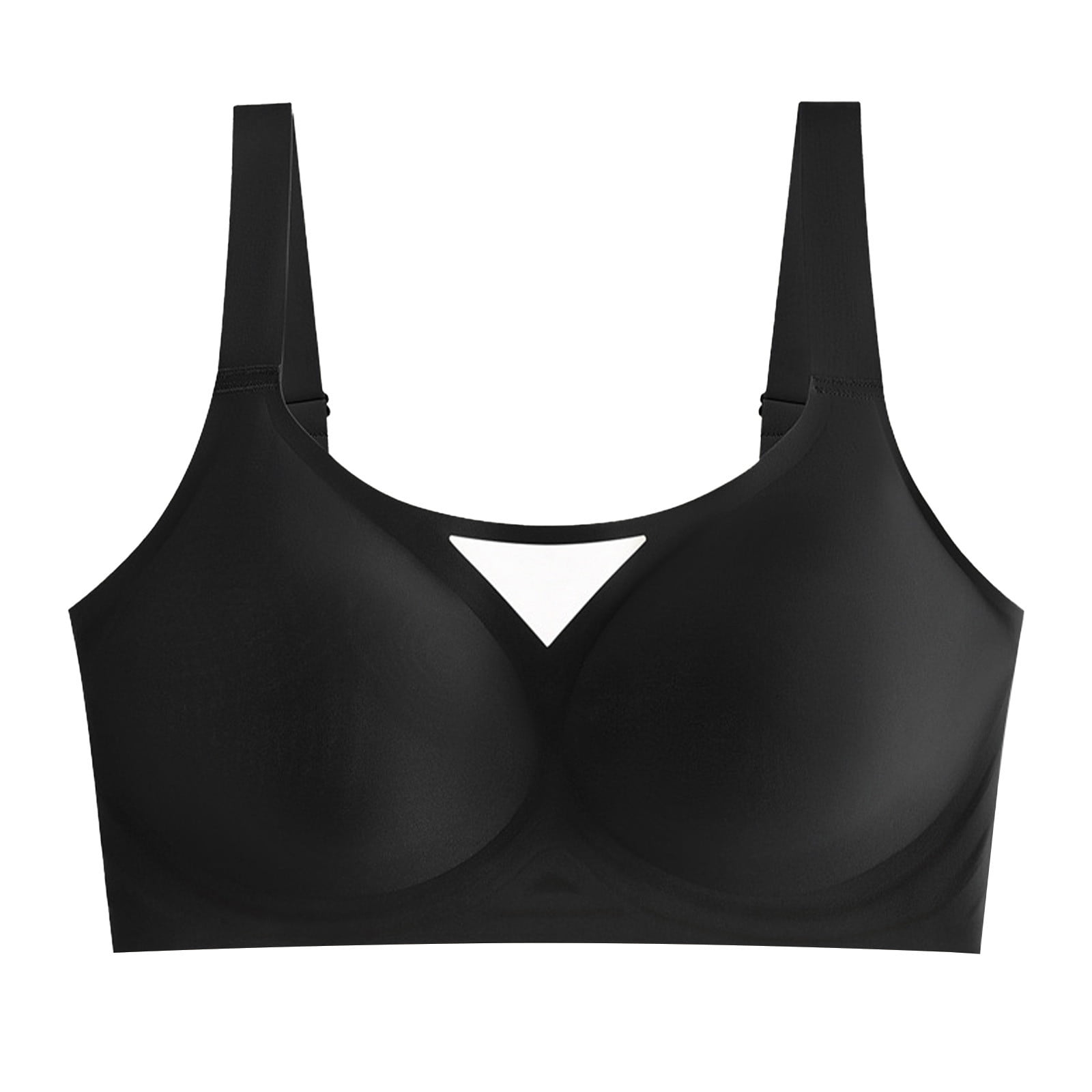 Women's Solid Color Ice Silk Backless Bra Side Support Wireless Lifting ...