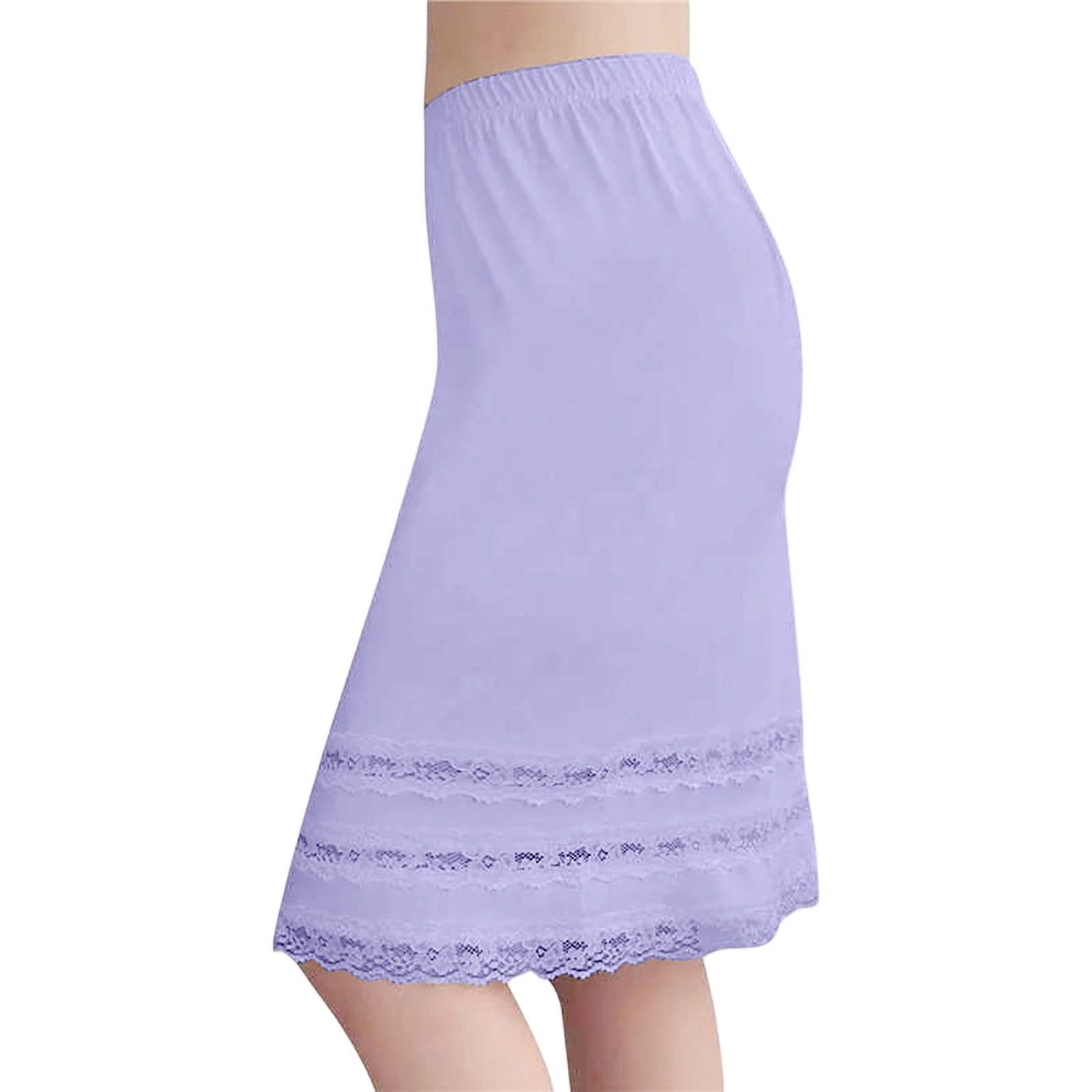 Women's Solid Color Lace Trim Mini Skirt High Waist Slim A‑Line Short ...