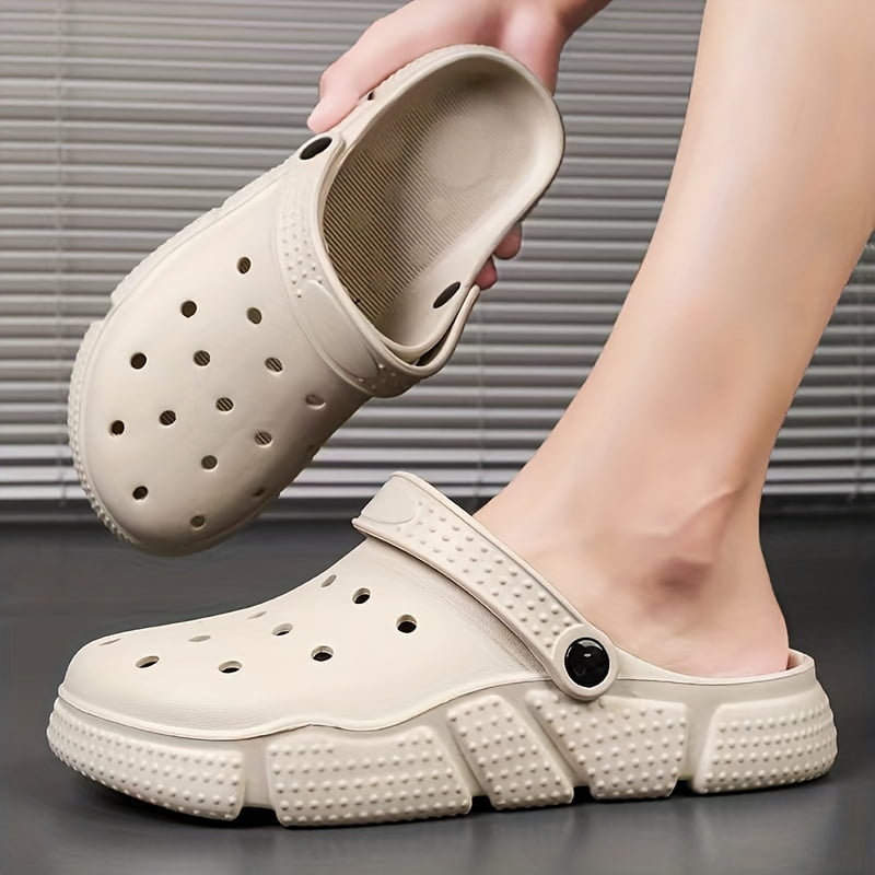 Women's Solid Color Platform Soft Sole PVC Sandals, Closed Toe Home ...