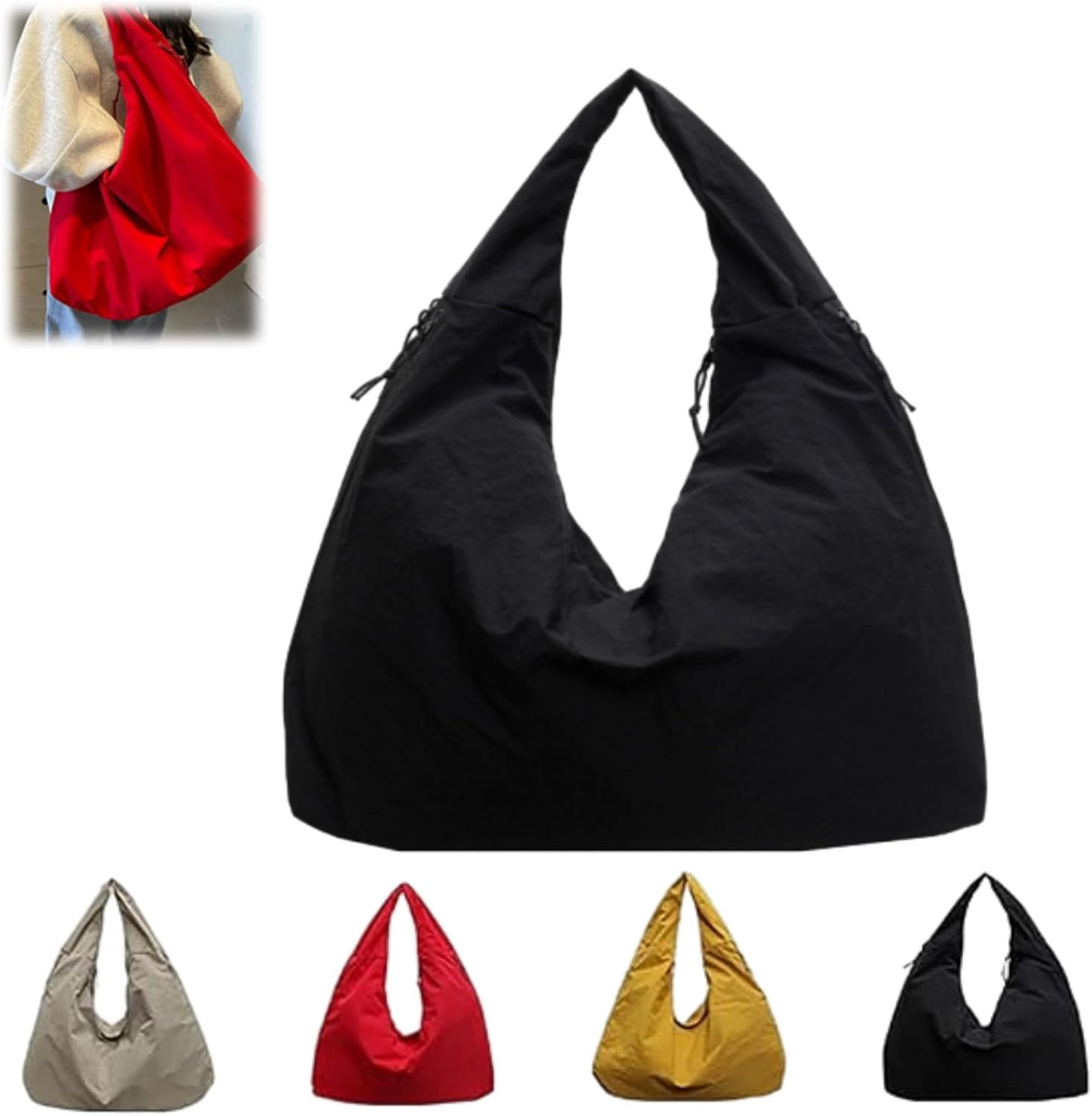 Women's Solid Color Textured Draped Tote Bag, Stellaya Large Capacity ...