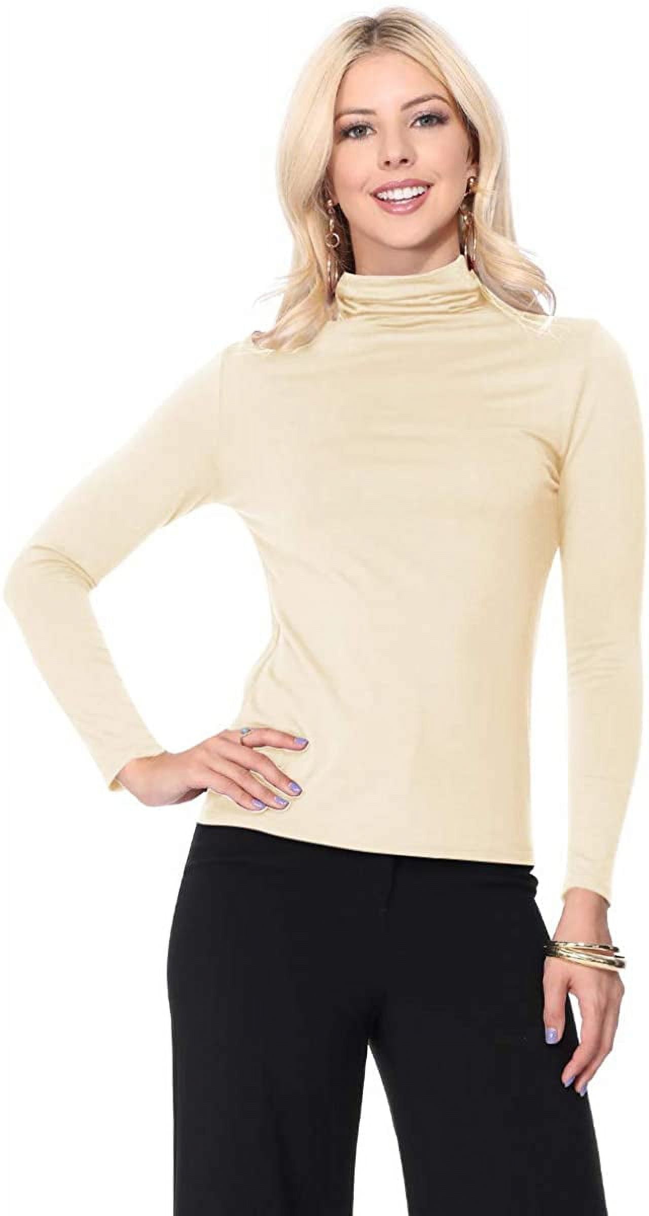 Women's Solid Color Turtleneck Sweater - Basic and Versatile - Walmart.com