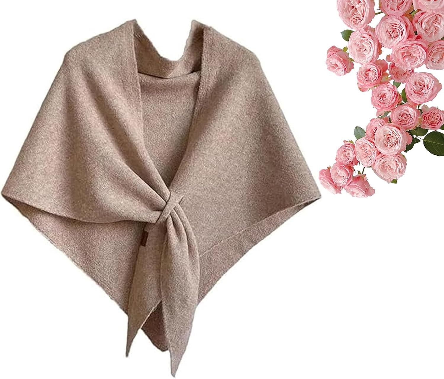 Women's Solid Color Wool Blend Shawl, Shawls Wraps Women Knitted Shawls ...