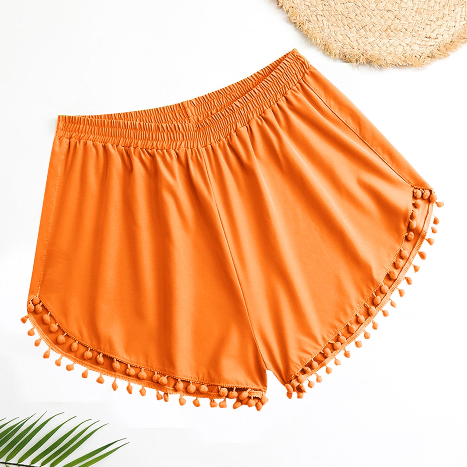 Women's Solid High Waist Beach Conservative Swimming Shorts, Quick Dry ...