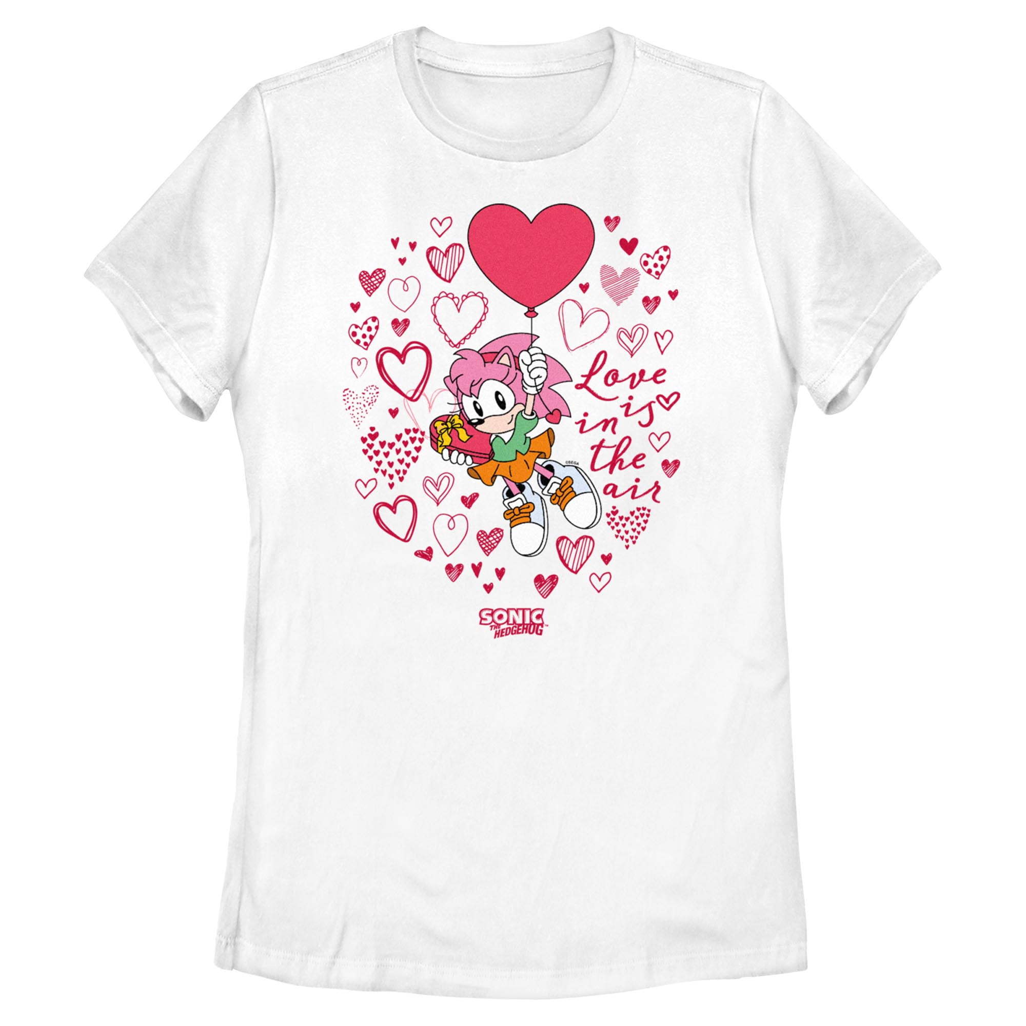 Women's Sonic the Hedgehog Love Is In The Air Graphic T-Shirt - Walmart.com