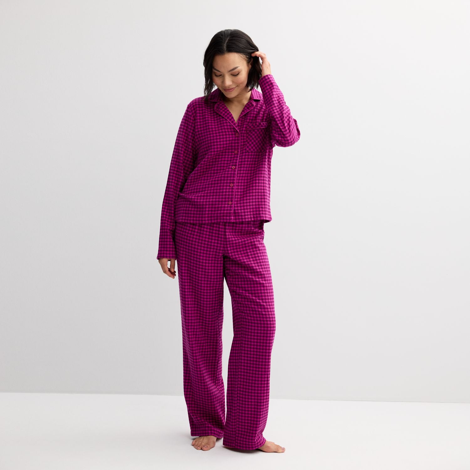 Women's Sonoma Goods For Life® Flannel Notch Pajama Top & Pajama Pants ...