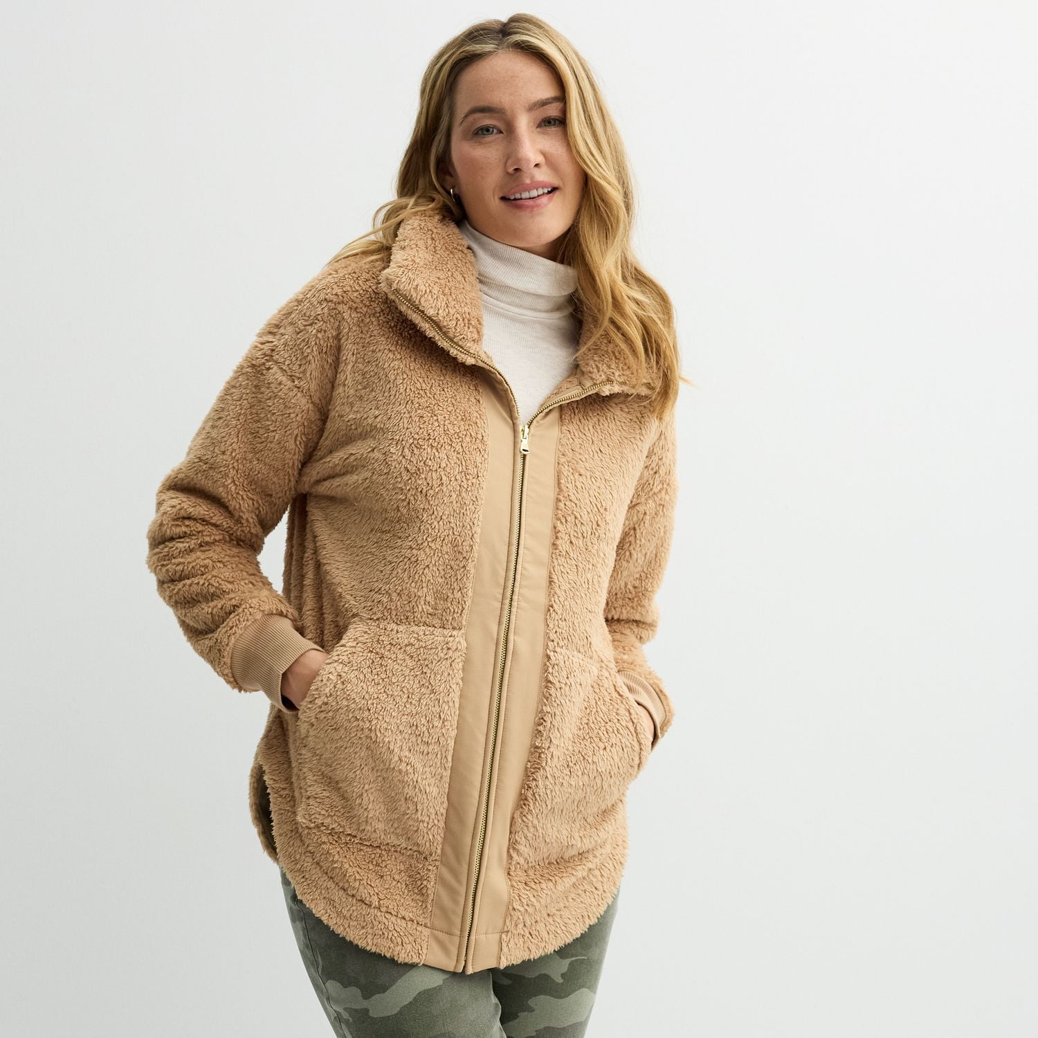 Women's Sonoma Goods For Life® Sherpa Cozy Full Zip Jacket Color ...