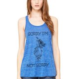 Women's Sorry Printed Flowy Racerback Tank Top - Walmart.com