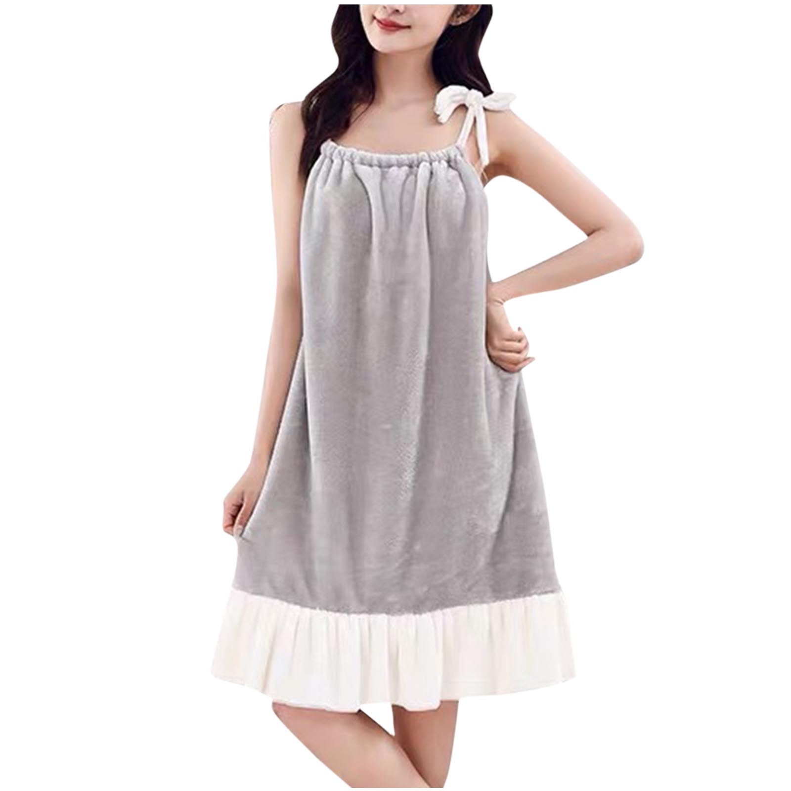 Women's Spaghetti Strap Shower Wrap Robe,Terry Cloth Spa Wraps Bath ...
