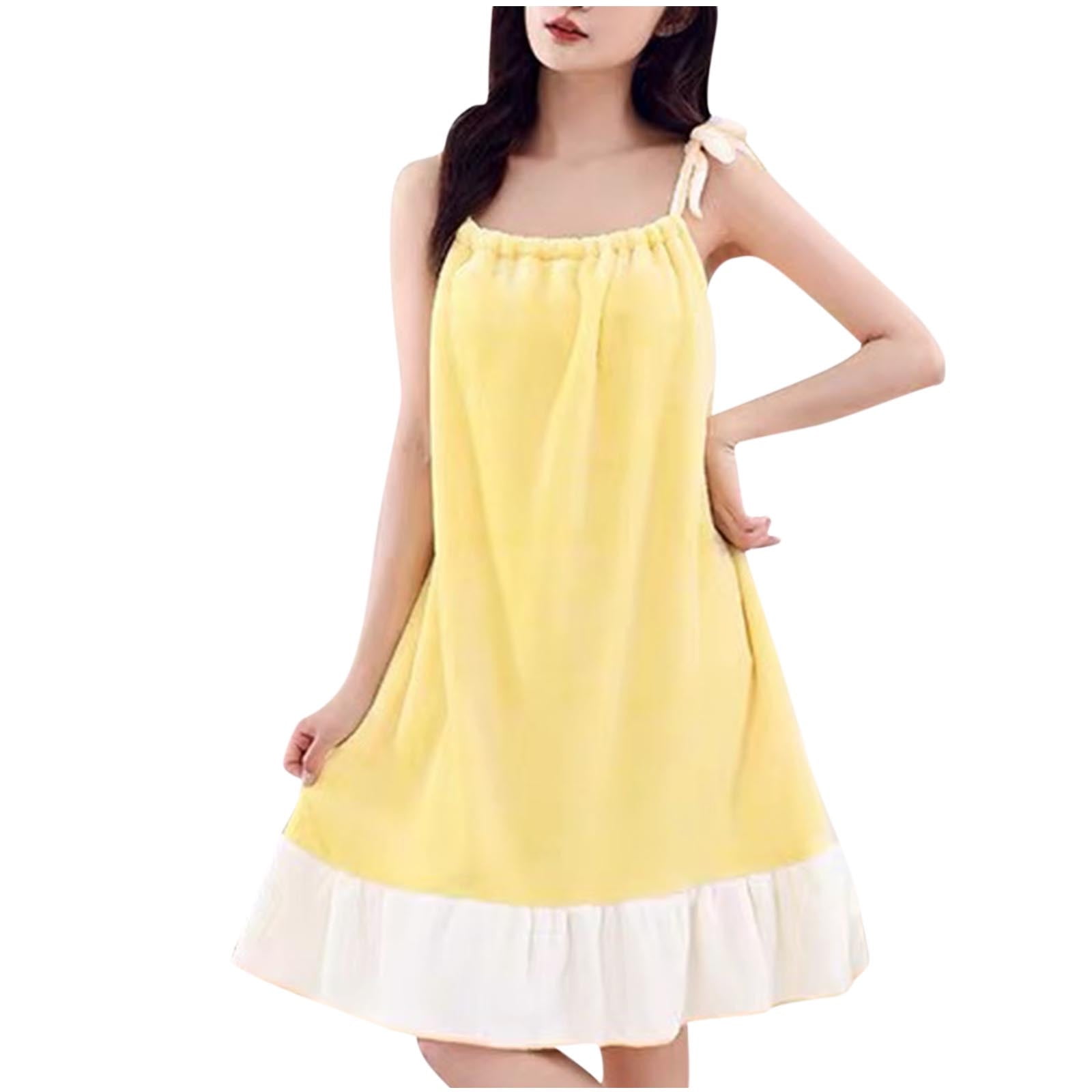 Women's Spaghetti Strap Shower Wrap Robe,Terry Cloth Spa Wraps Bath ...