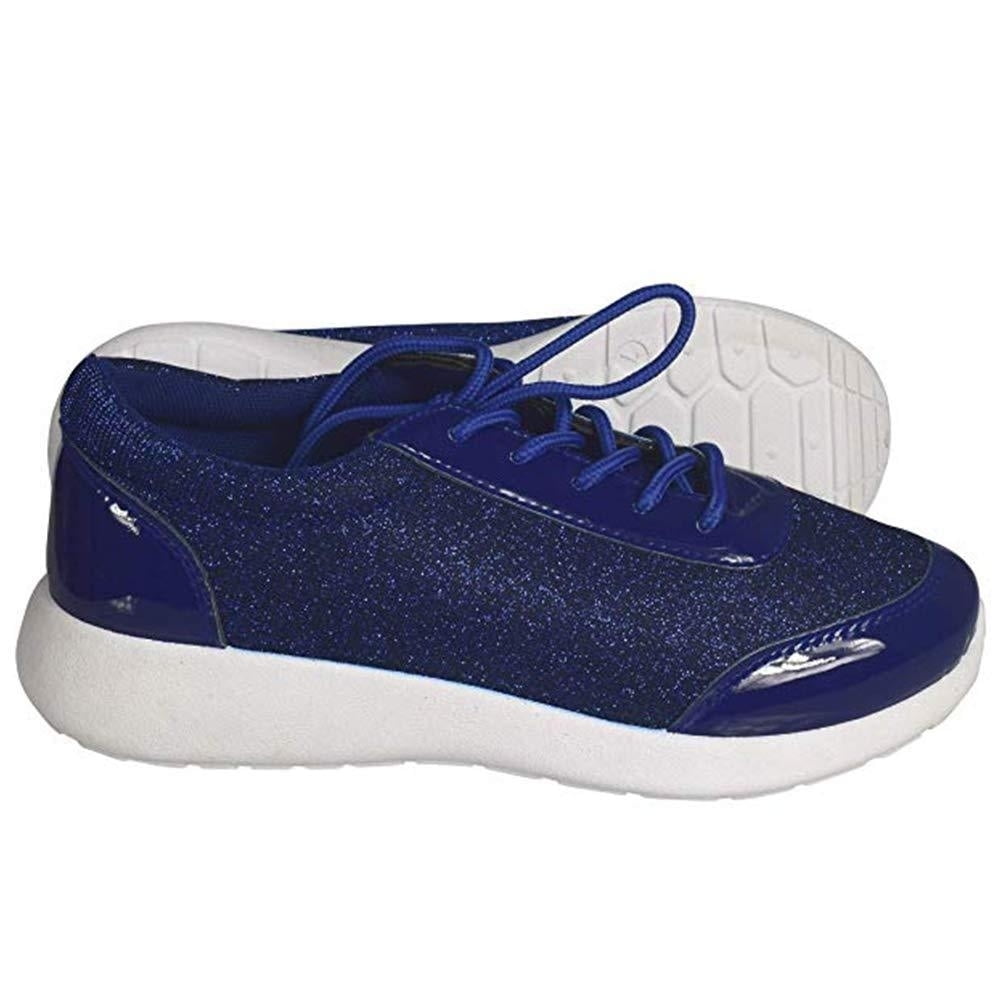 Women's Sparkling Glitter Lace Up Platform Elastic Sneakers - Walmart.com