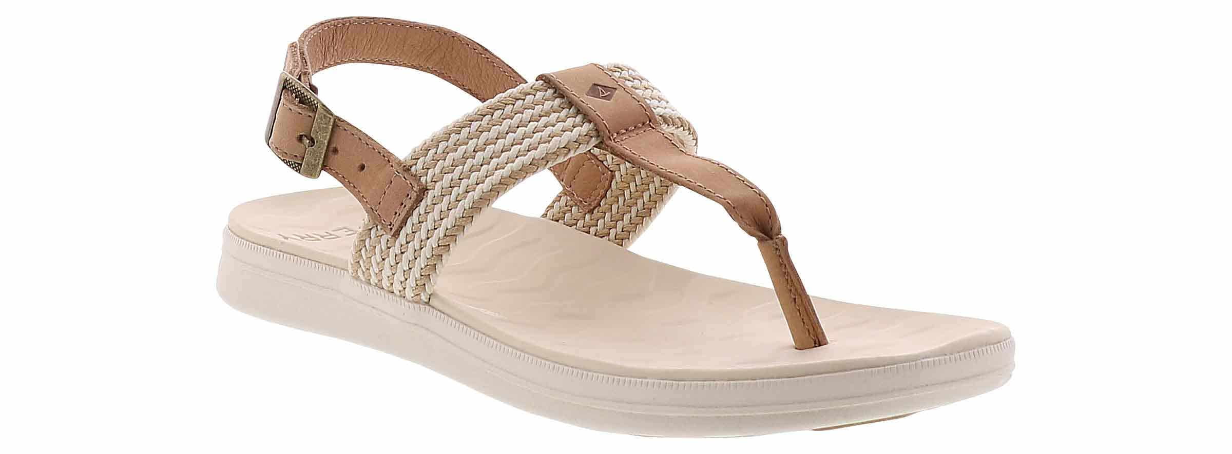 Women s Sperry Top Sider Adriatic Thong Slingback Sandal Light Peanut Leather 11 M Walmart