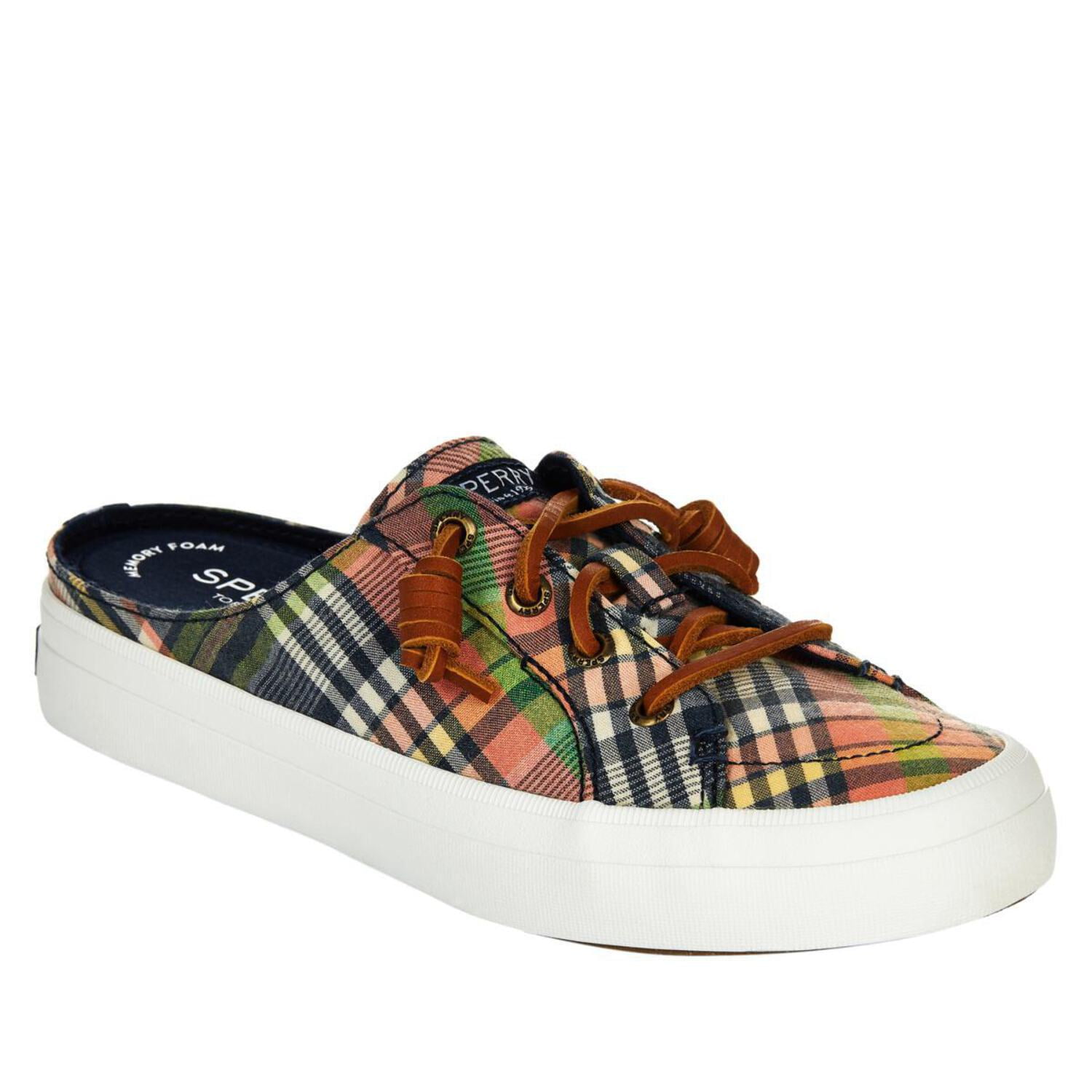 Women's Sperry Top-Sider Crest Vibe Sneaker Mule Kick Back Plaid Canvas ...