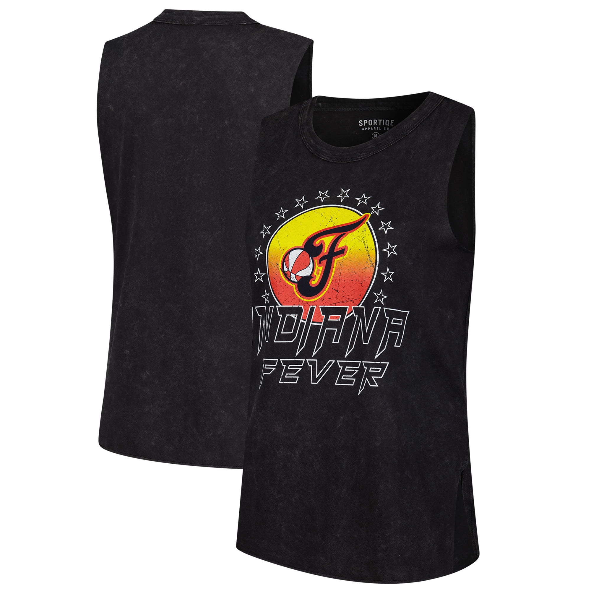 Women's Sportiqe Black Indiana Fever Rock & Roll Collection Turner Mineral Wash Tank - Walmart.com