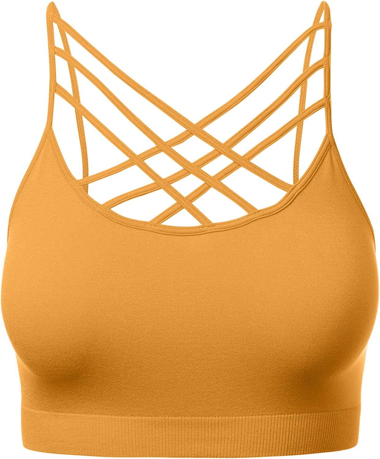 Women's Sports Bra Criss Cross Strappy Bandeau Camisoles Wireless ...
