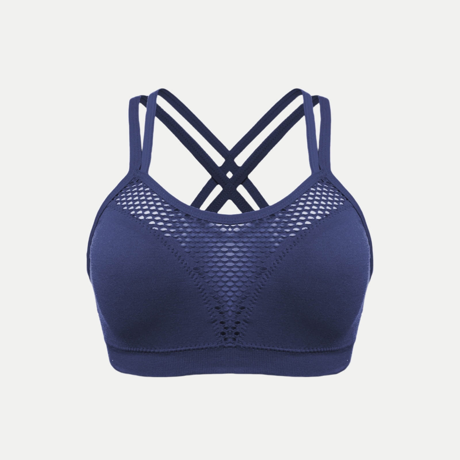 Women's Sports Bra High Support Cross Back Yoga Bra Wireless Padded ...