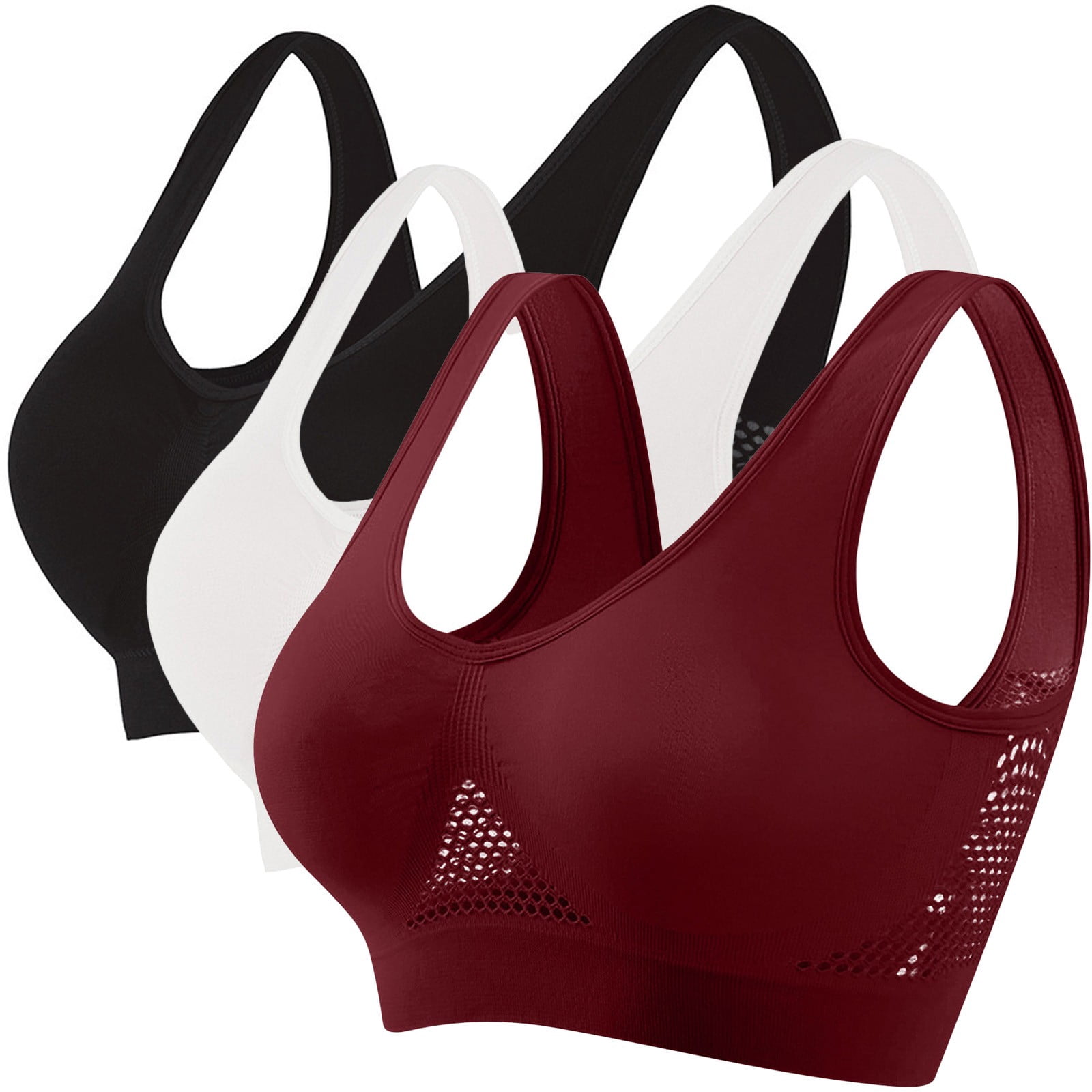 Women's Sports Bras Adjustable Deep V Neck Bras Sports Bra Wirefree ...