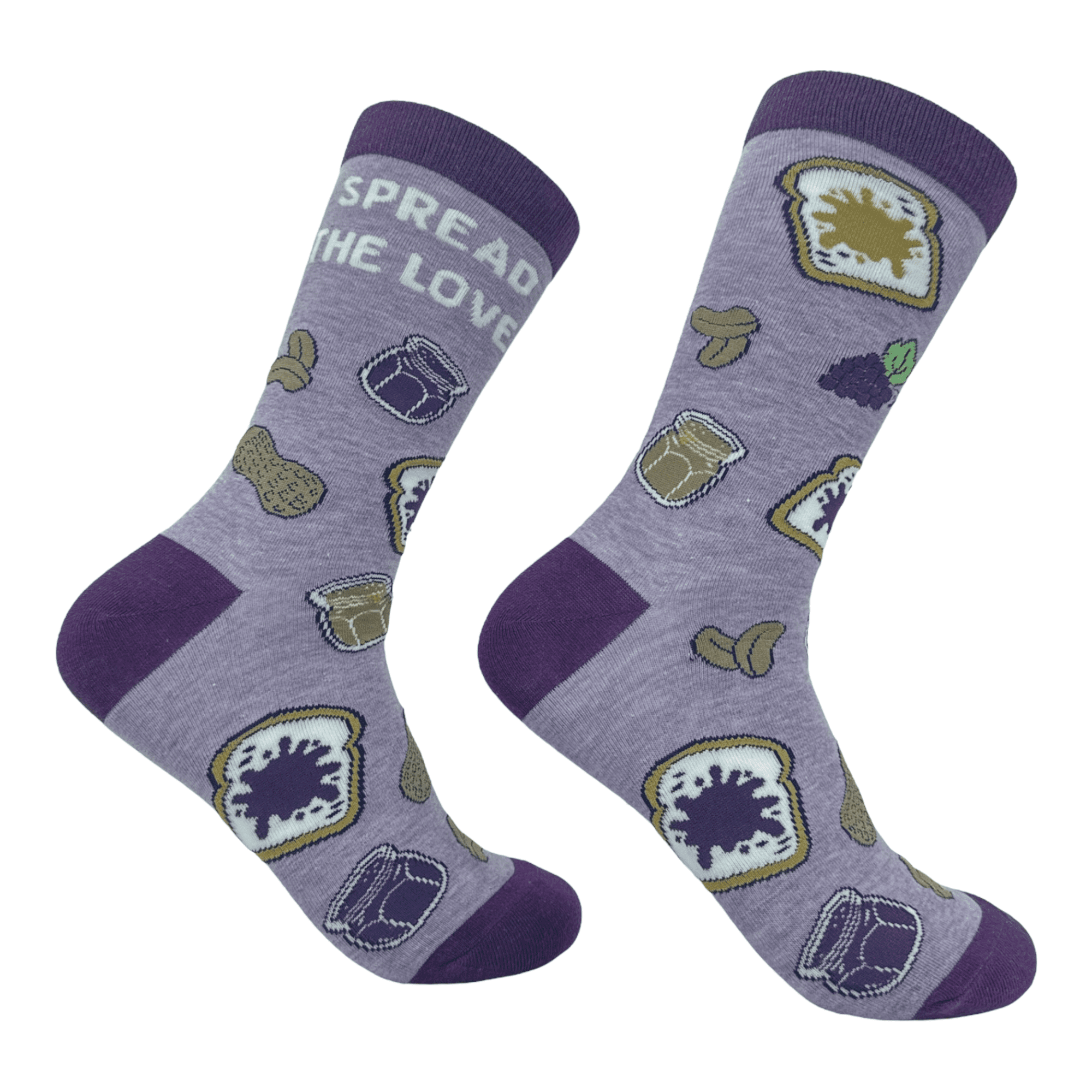 Women's Spread The Love Socks Funny Peanut Butter Jelly Sandwich ...