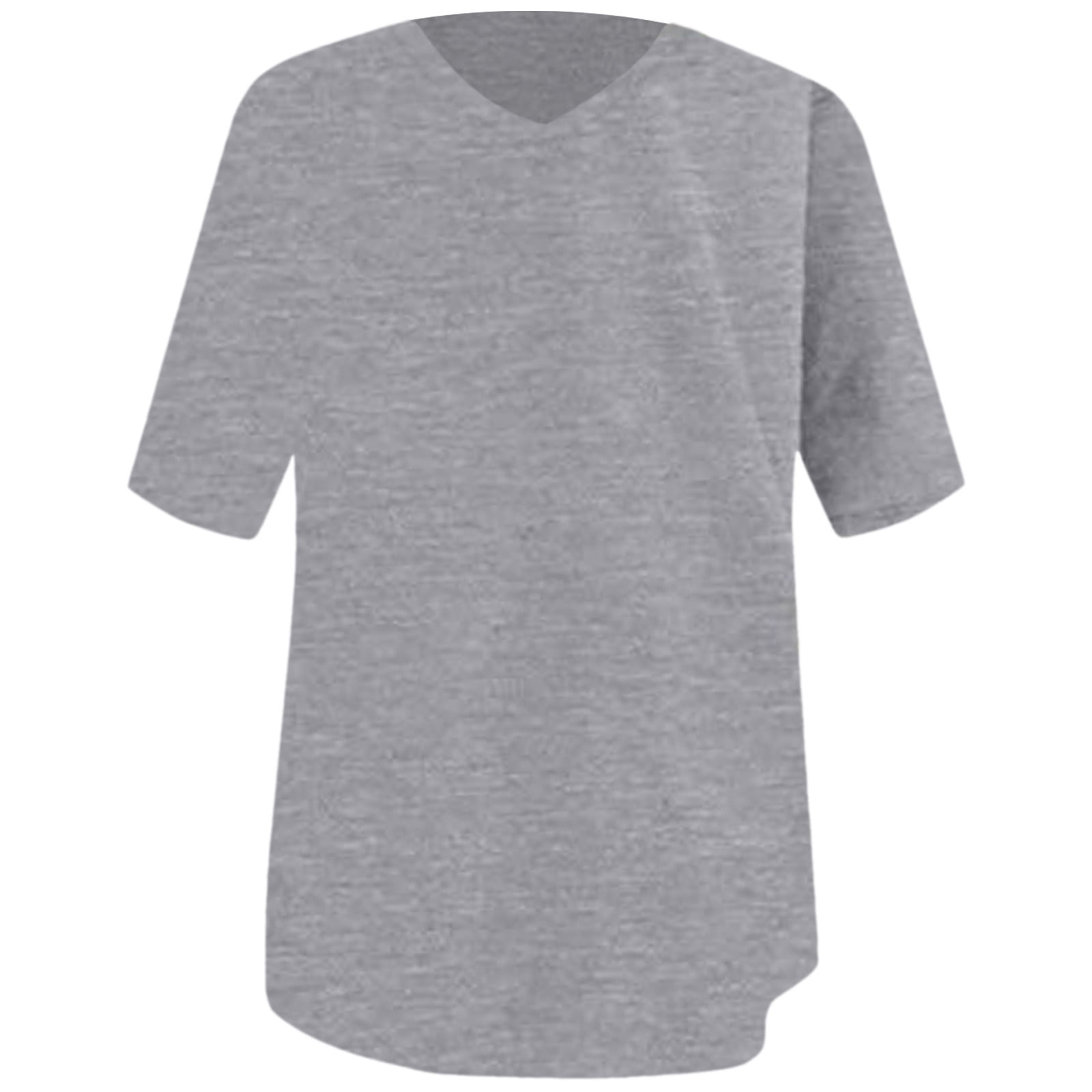 Women's Spring/Summer Loose Half Sleeve V Neck Cotton Tunic Top ...