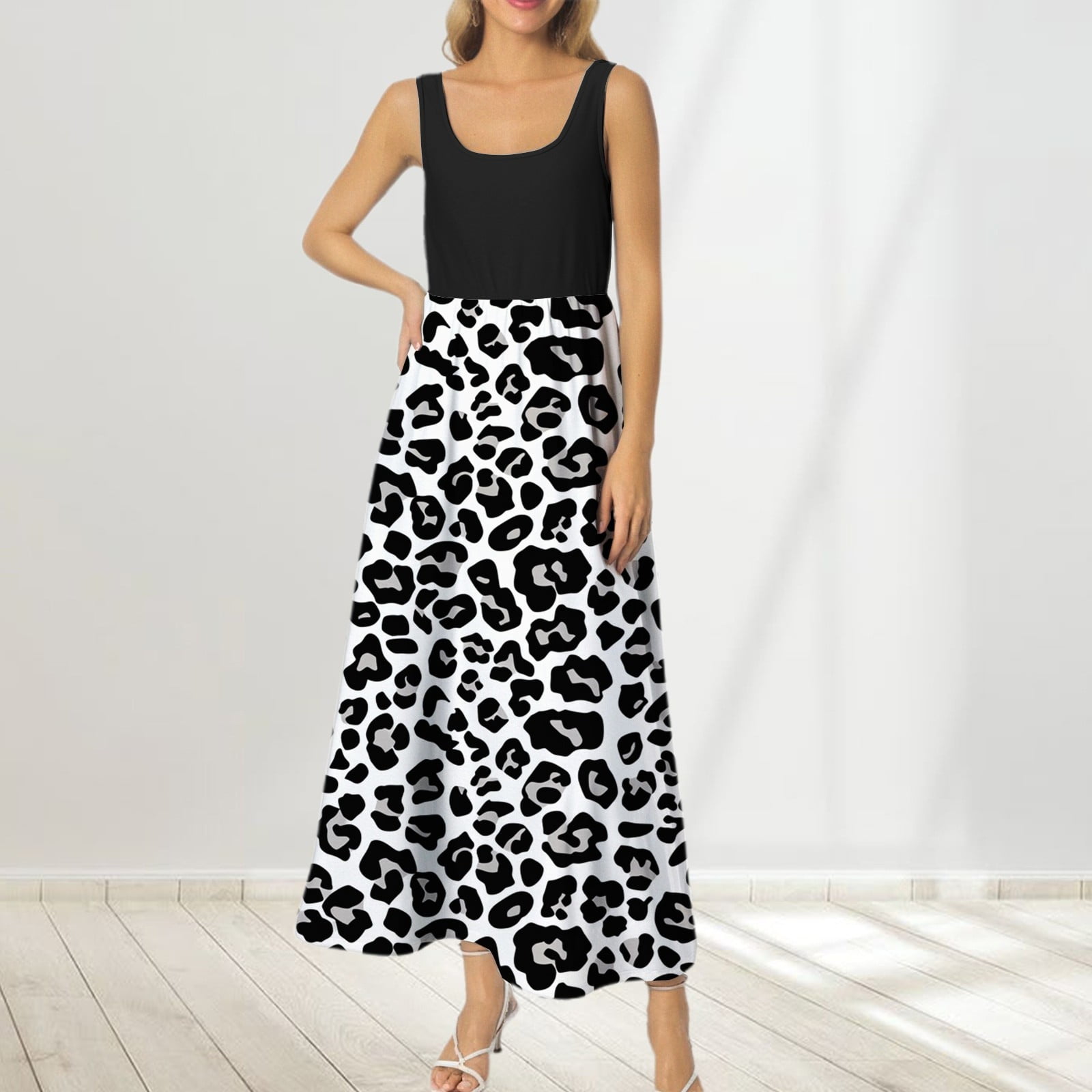 Women's Spring/Summer Print Elegant Dress plus Size Dress with Sleeves ...