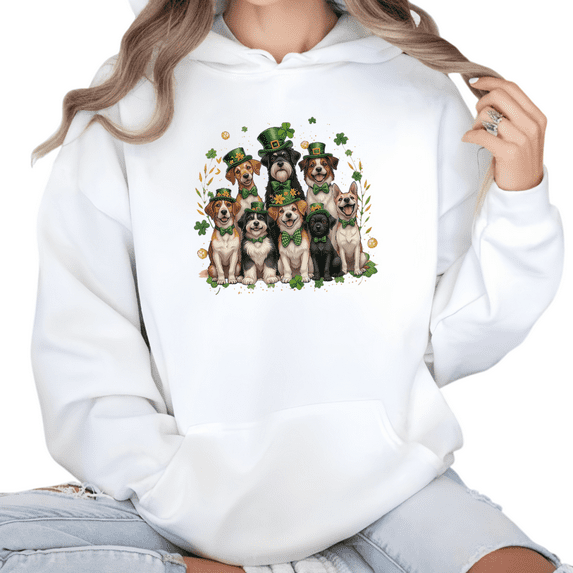 Women's St Patrick Day Clover Dog Group Leprechaun Graphic Comfortable ...