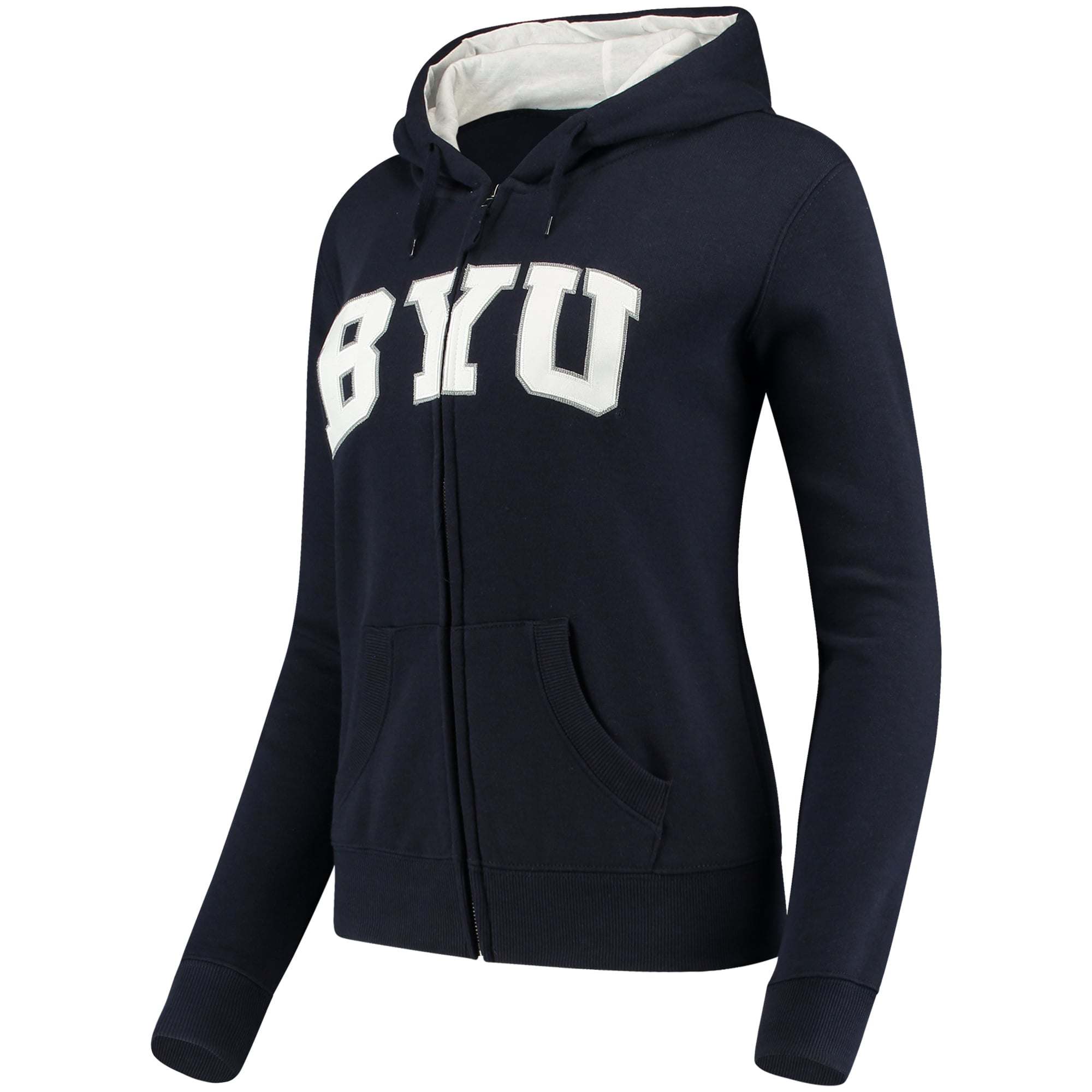 Women's Stadium Athletic Navy BYU Cougars Arched Name Full-Zip Hoodie - Walmart.com