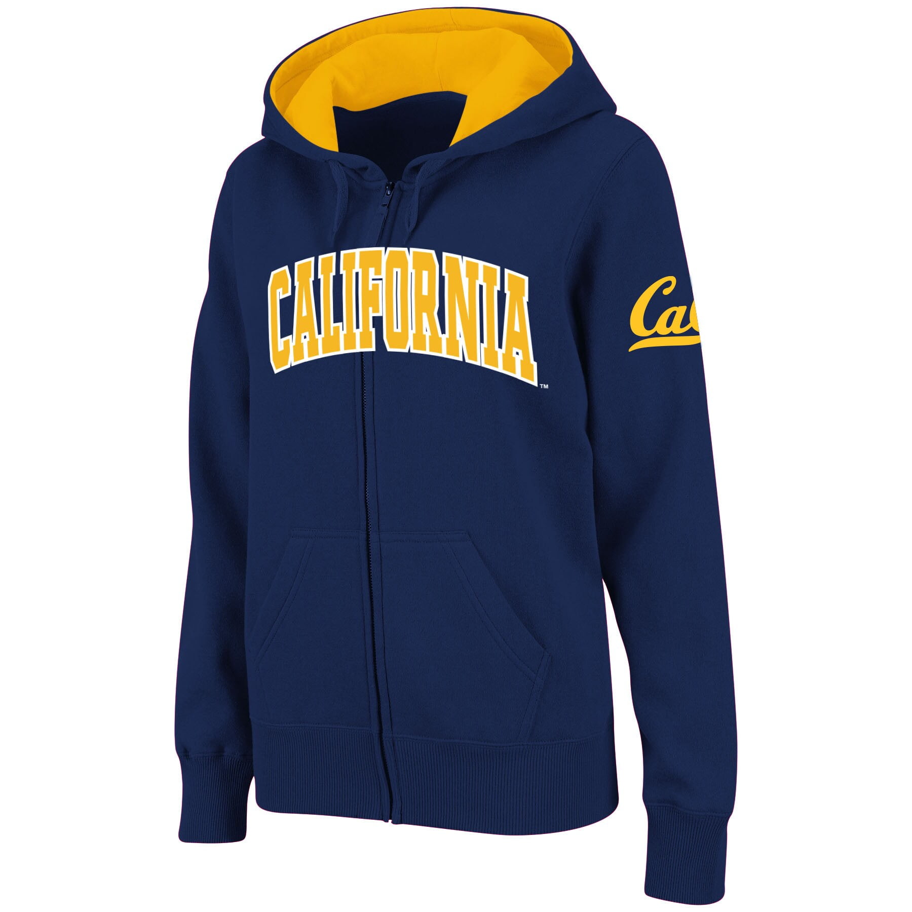 Women's Stadium Athletic Navy Cal Bears Arched Name Full-Zip Hoodie ...