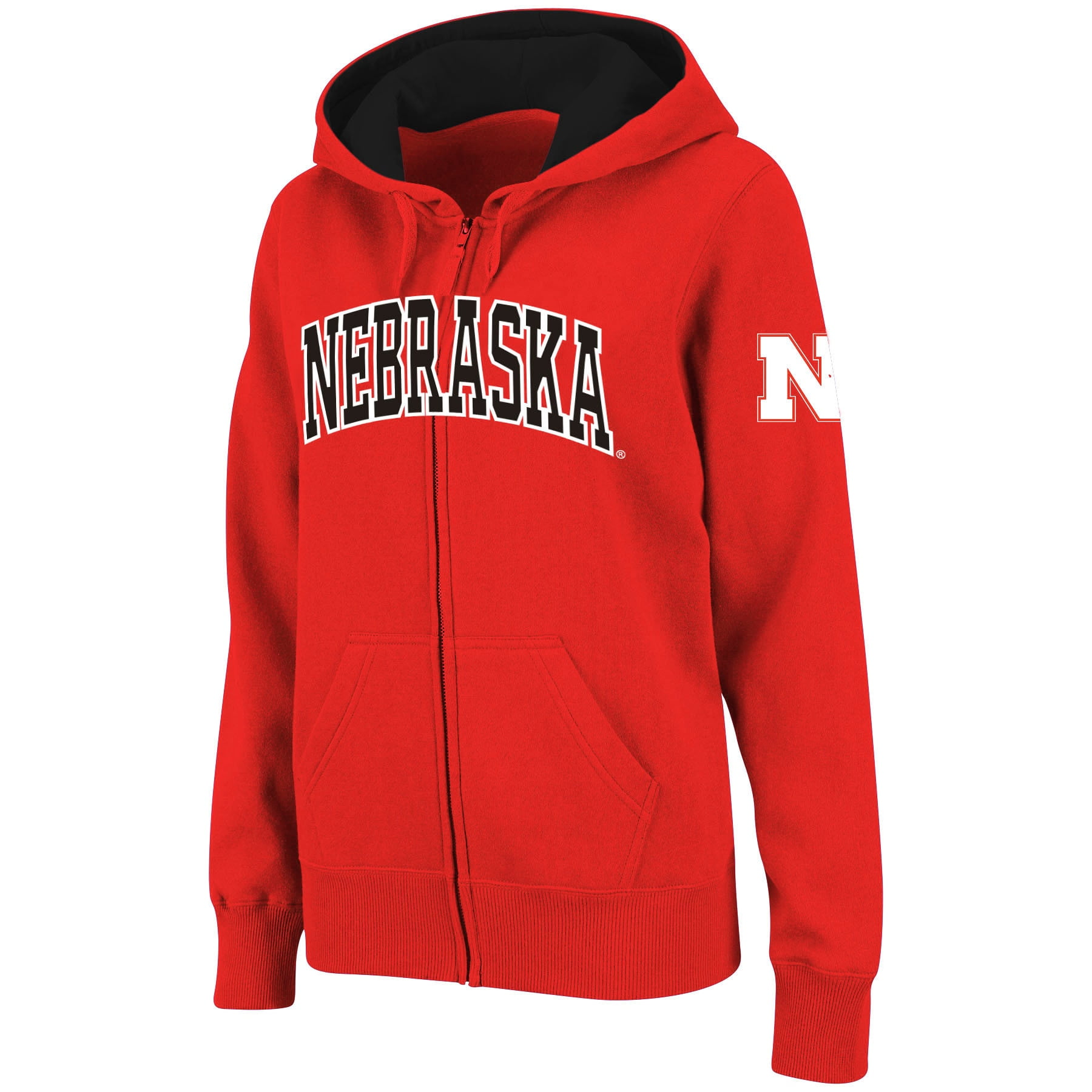 Women's Stadium Athletic Scarlet Nebraska Huskers Arched Name Full-Zip ...