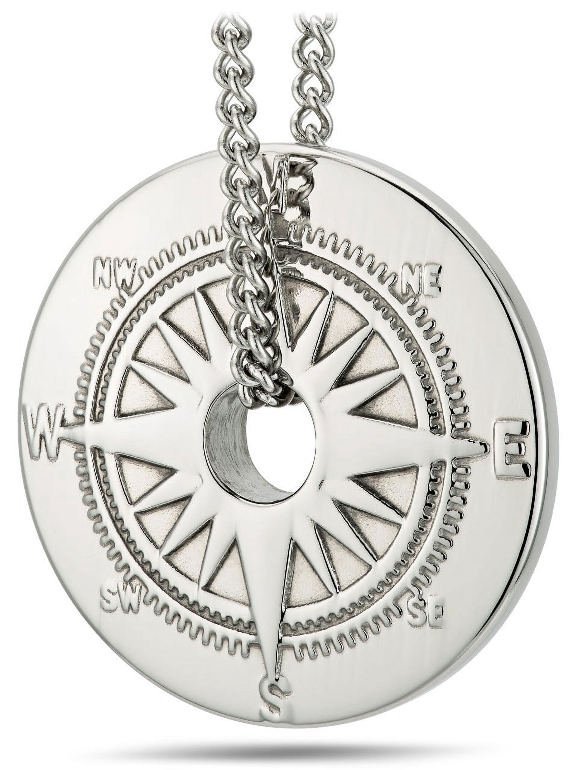 Women's Stainless Steel Compass Necklace - Psalm 25:4-5 by Shields of ...