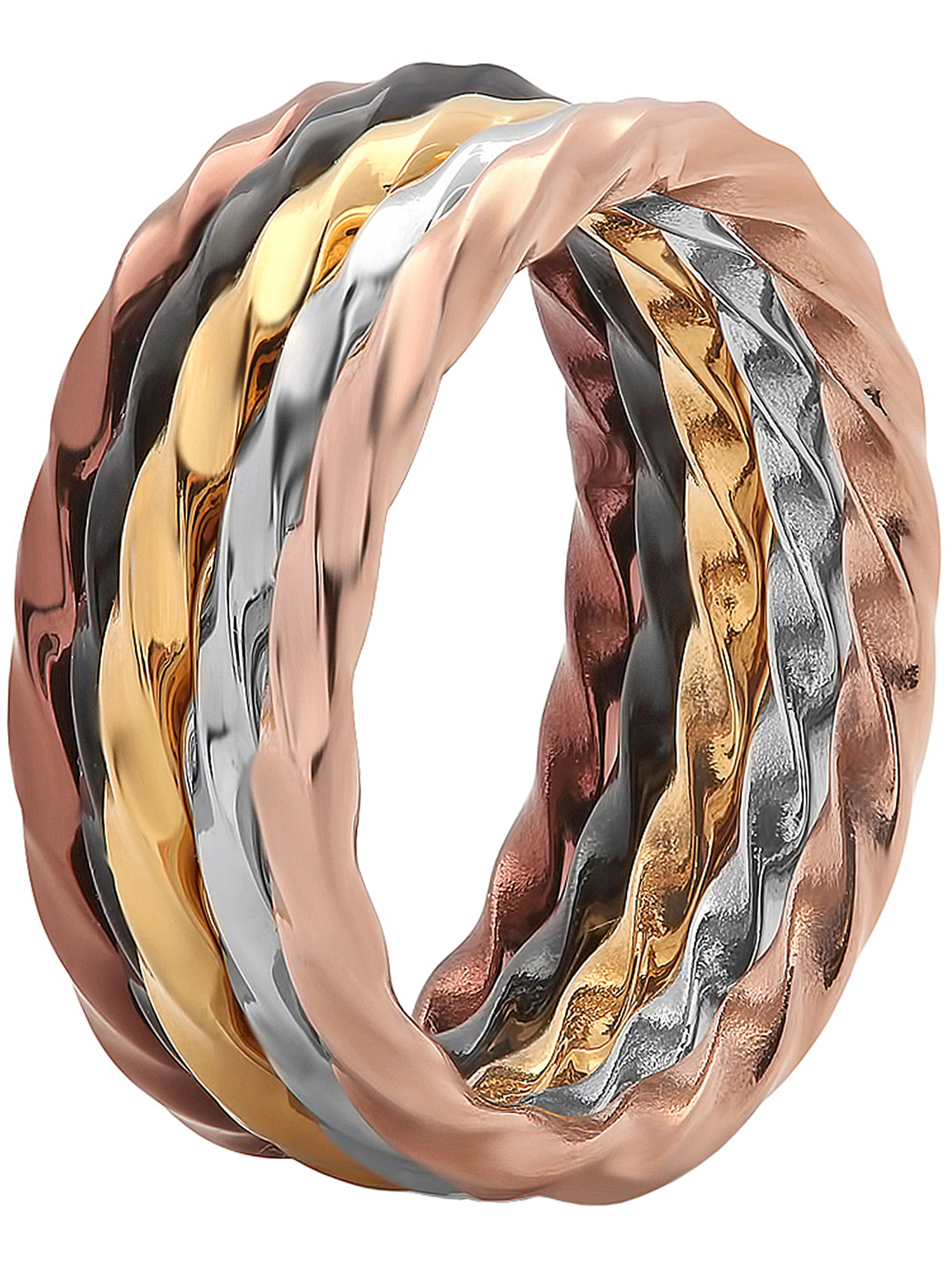 Women's Stainless Steel Multi-Color Stacking Rings, Set of 5 - Walmart.com