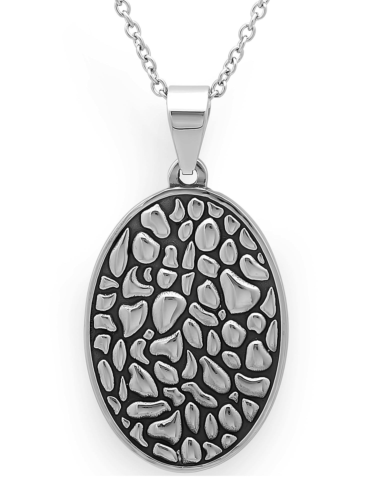 Women's Stainless Steel Pebble Pattern Pendant - Walmart.com