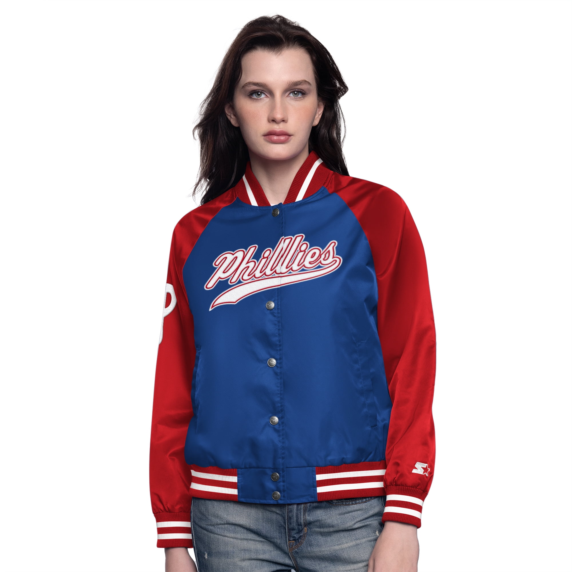 Women's Starter Royal/Red Philadelphia Phillies Home Run Full-Snap ...