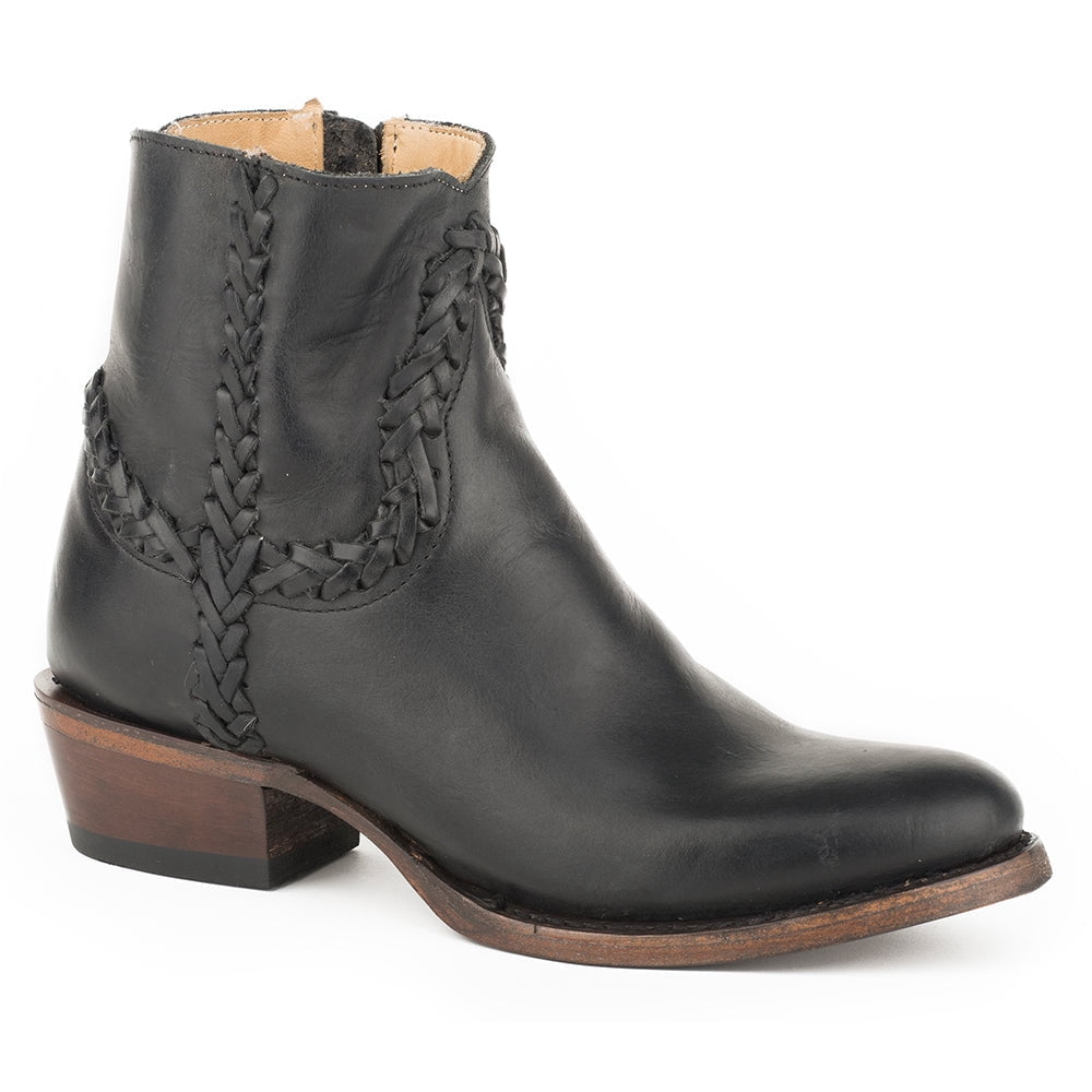 Women's Stetson Pixie Leather Boots Handcrafted Black - Walmart.com