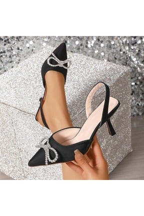 Black 3-Inch Strappy Heels for Women Fashionable Dress Shoes